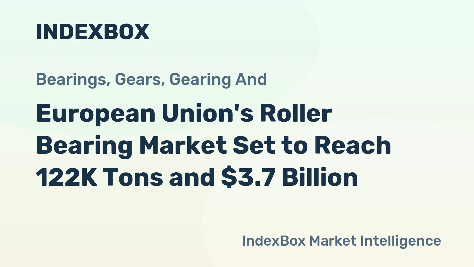 European Union's Roller Bearing Market Set to Reach 122K Tons and $3.7 Billion