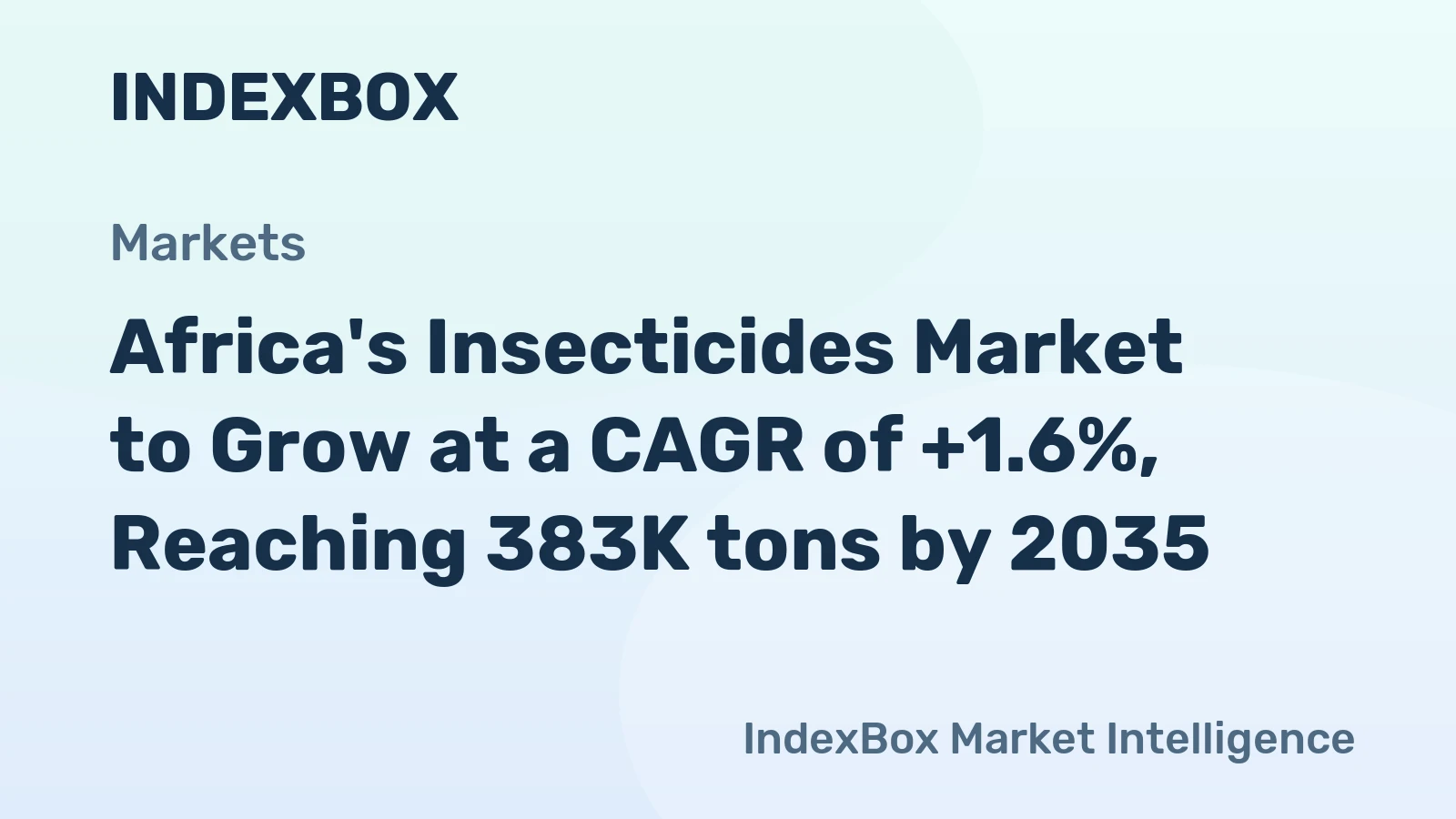 Africa's Insecticides Market to Grow at a CAGR of +1.6%, Reaching 383K tons by 2035