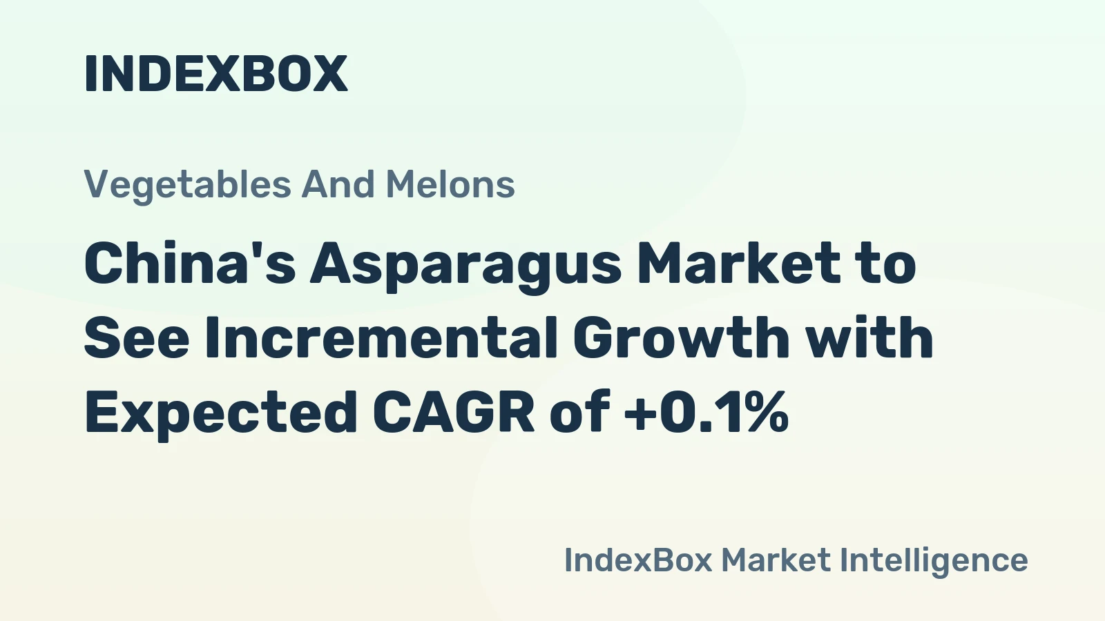 China's Asparagus Market to See Incremental Growth with Expected CAGR of +0.1%