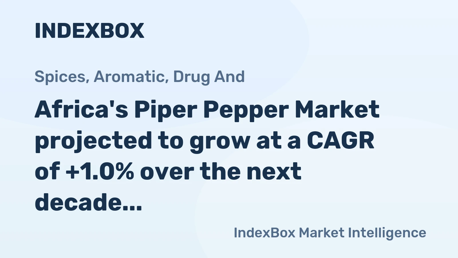 Africa's Piper Pepper Market projected to grow at a CAGR of +1.0% over the next decade, reaching $888M by 2035