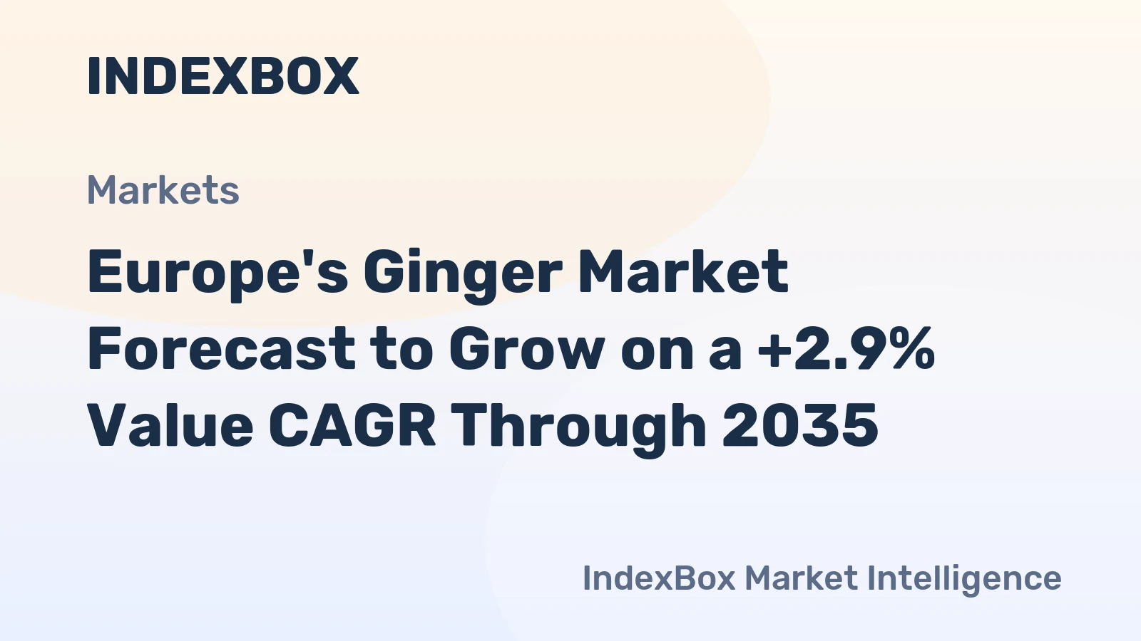 Europe's Ginger Market Forecast to Grow on a +2.9% Value CAGR Through 2035