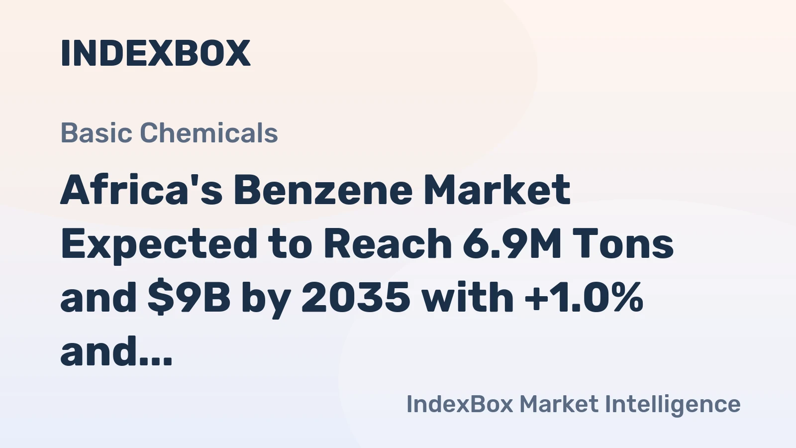 Africa's Benzene Market Expected to Reach 6.9M Tons and $9B by 2035 with +1.0% and +2.1% CAGR