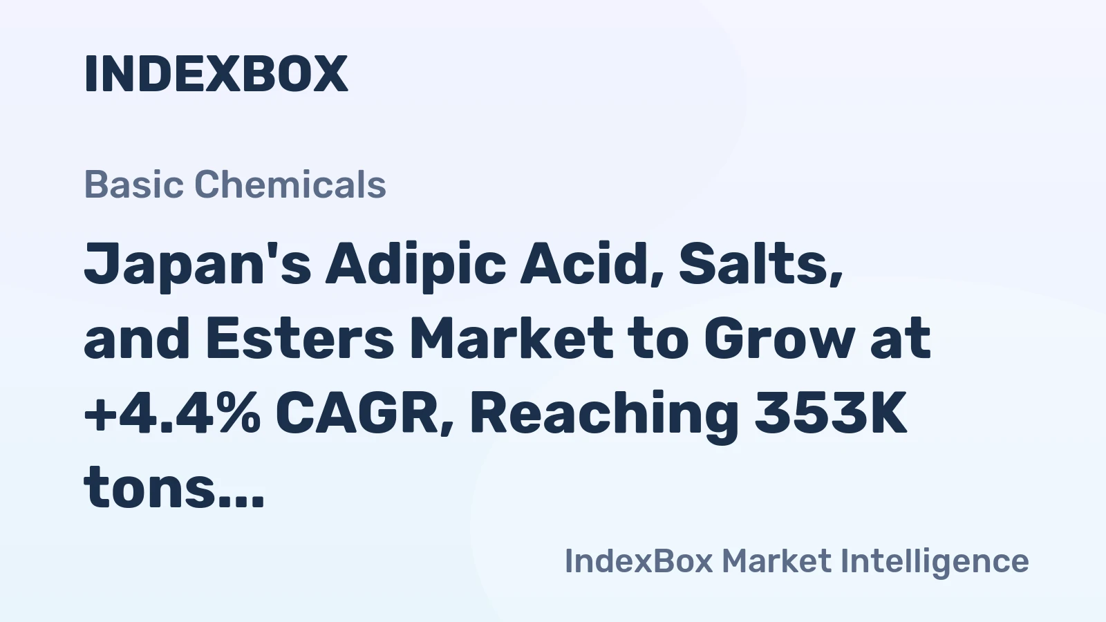 Japan's Adipic Acid, Salts, and Esters Market to Grow at +4.4% CAGR, Reaching 353K tons by 2035, Valued at $1B