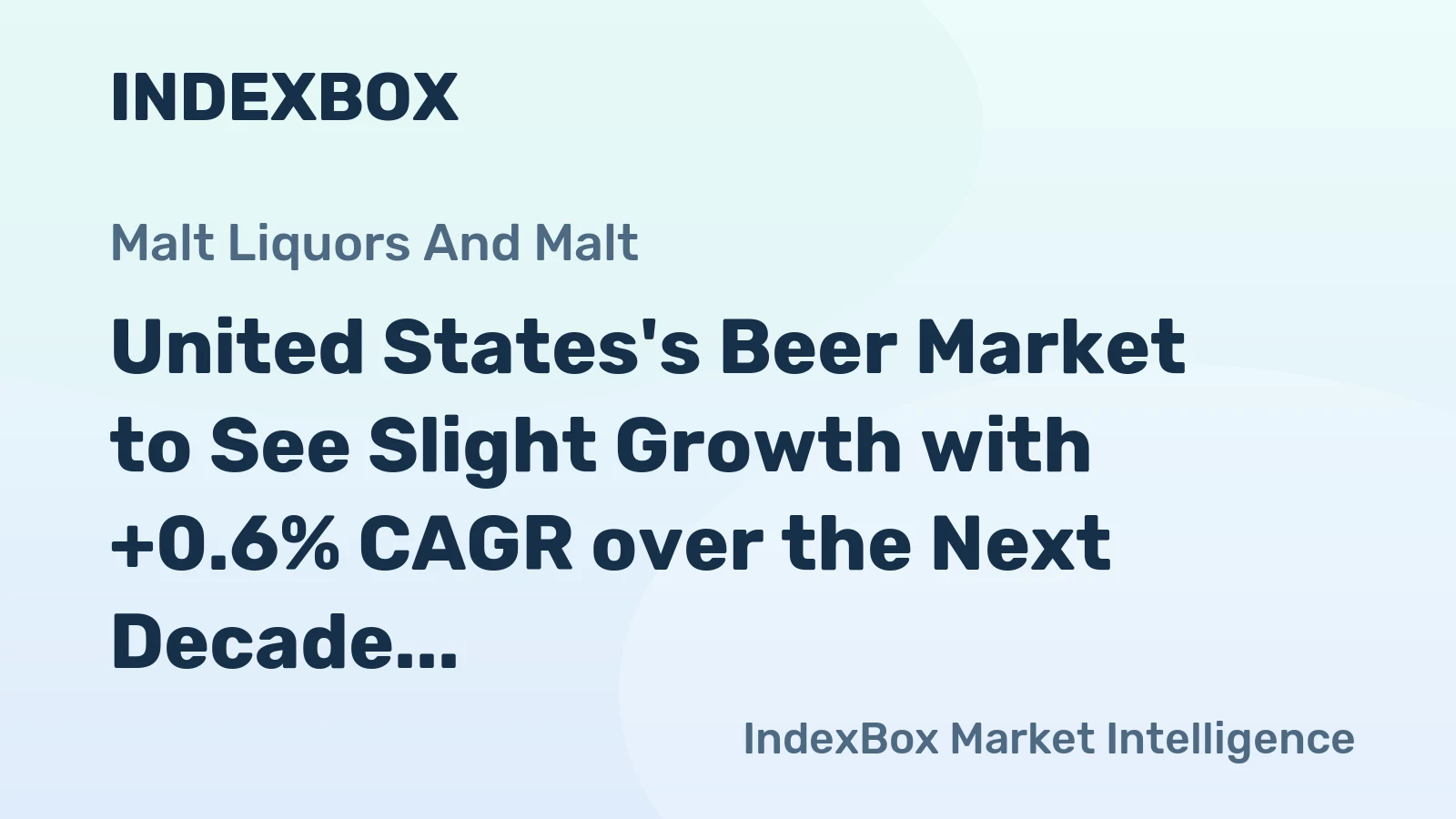 United States's Beer Market to See Slight Growth with +0.6% CAGR over the Next Decade
