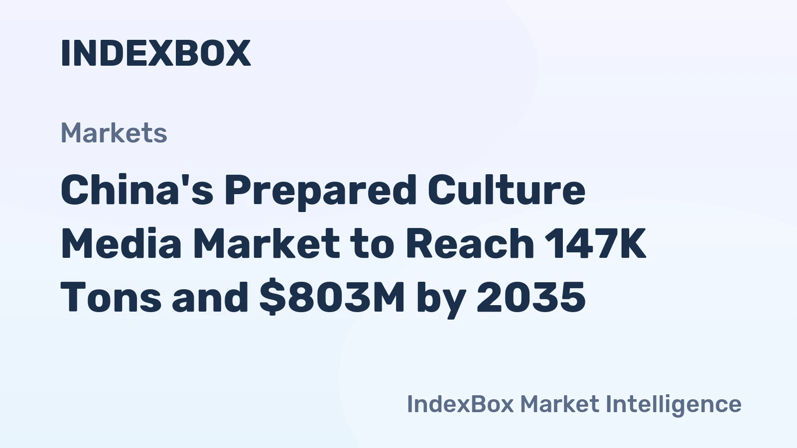 China's Prepared Culture Media Market to Reach 147K Tons and $803M by 2035