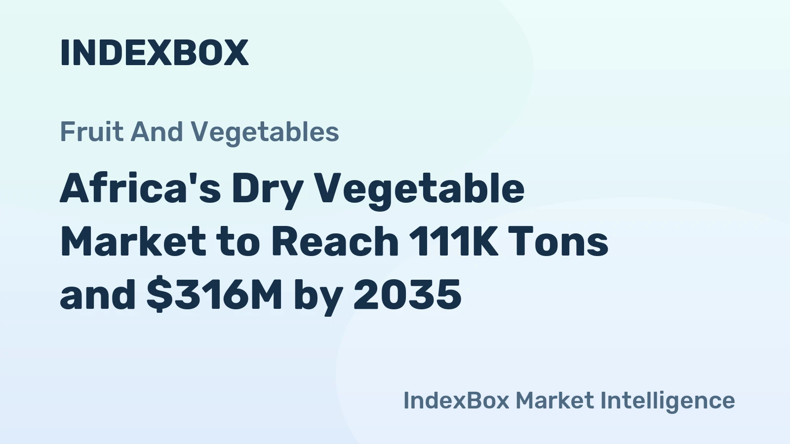 Africa's Dry Vegetable Market to Reach 111K Tons and $316M by 2035
