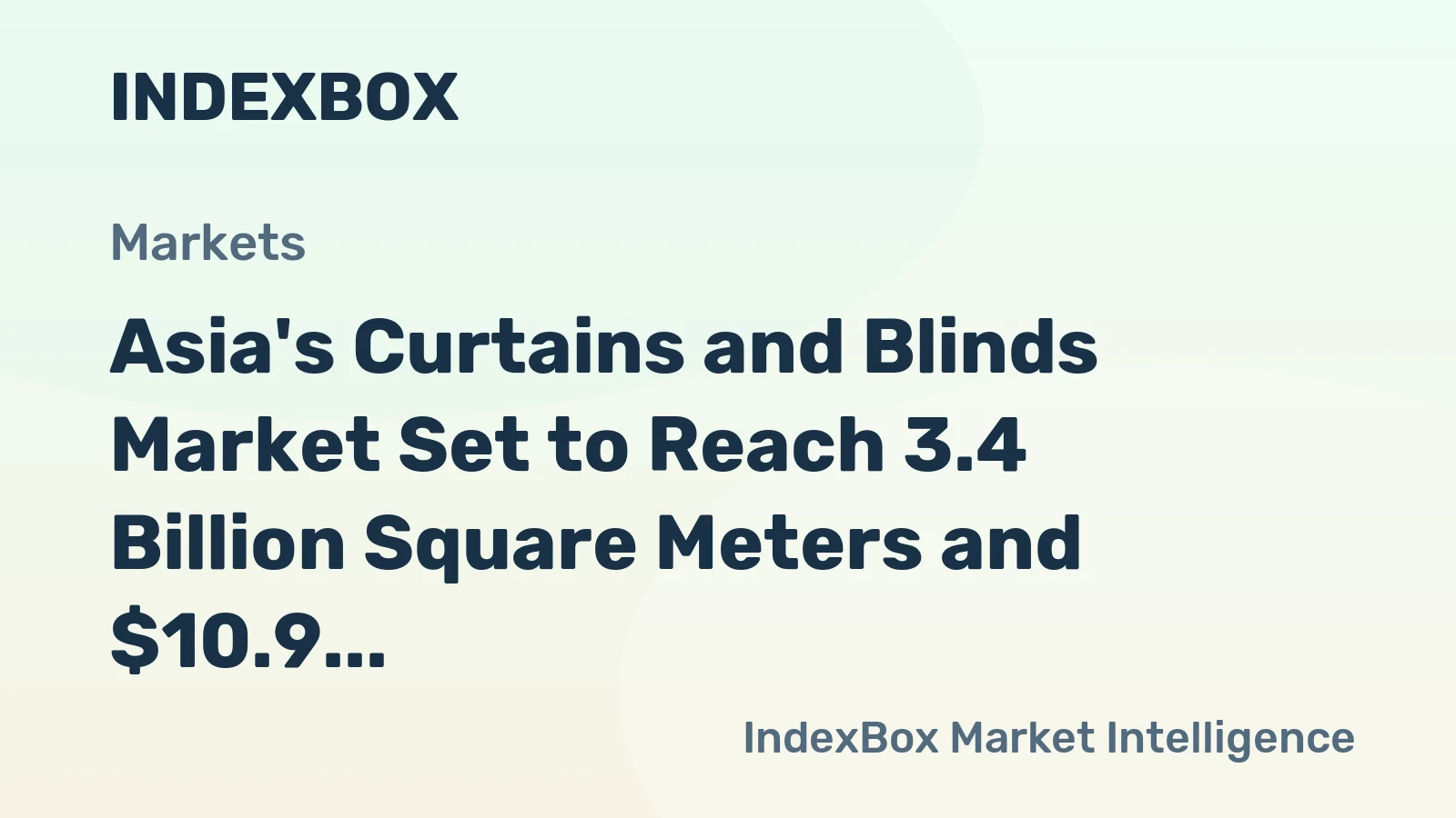 Asia's Curtains and Blinds Market Set to Reach 3.4 Billion Square Meters and $10.9 Billion by 2035