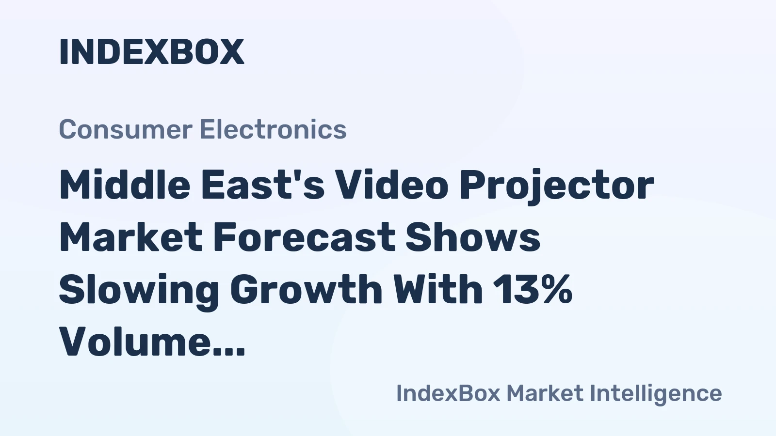 Middle East's Video Projector Market Forecast Shows Slowing Growth With 13% Volume CAGR Through 2035