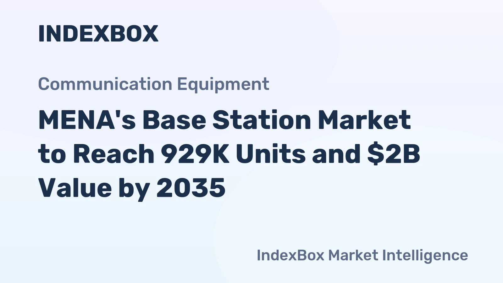 MENA's Base Station Market to Reach 929K Units and $2B Value by 2035