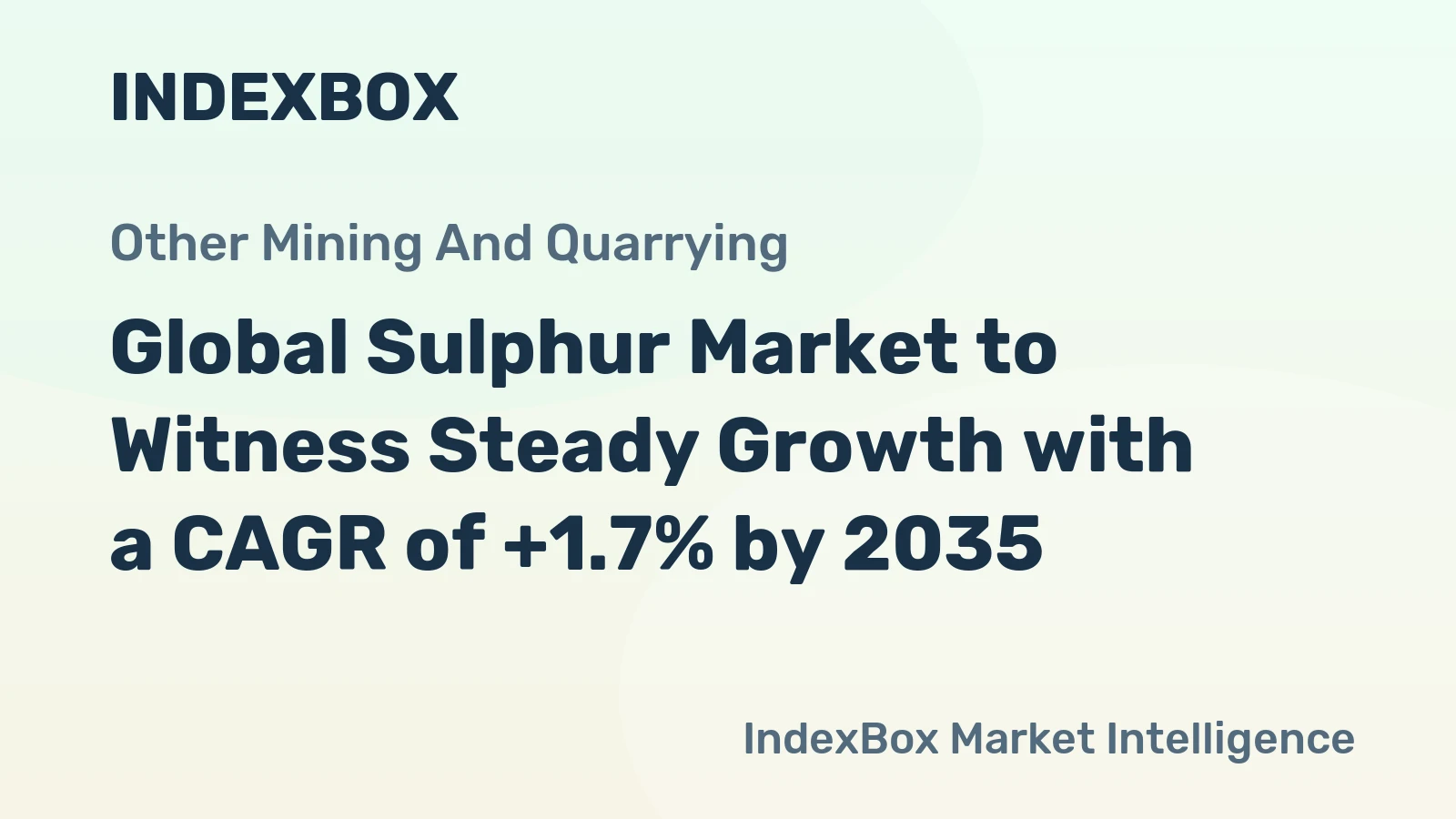 Global Sulphur Market to Witness Steady Growth with a CAGR of +1.7% by 2035