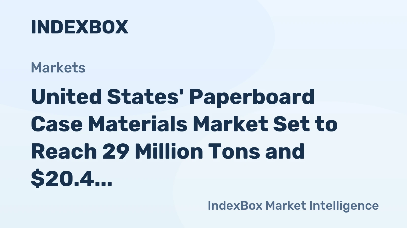 United States' Paperboard Case Materials Market Set to Reach 29 Million Tons and $20.4 Billion by 2035