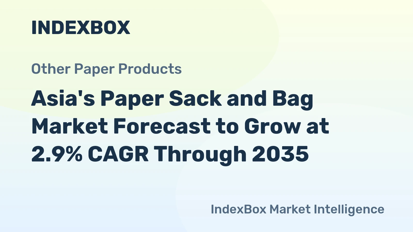Asia's Paper Sack and Bag Market Forecast to Grow at 2.9% CAGR Through 2035