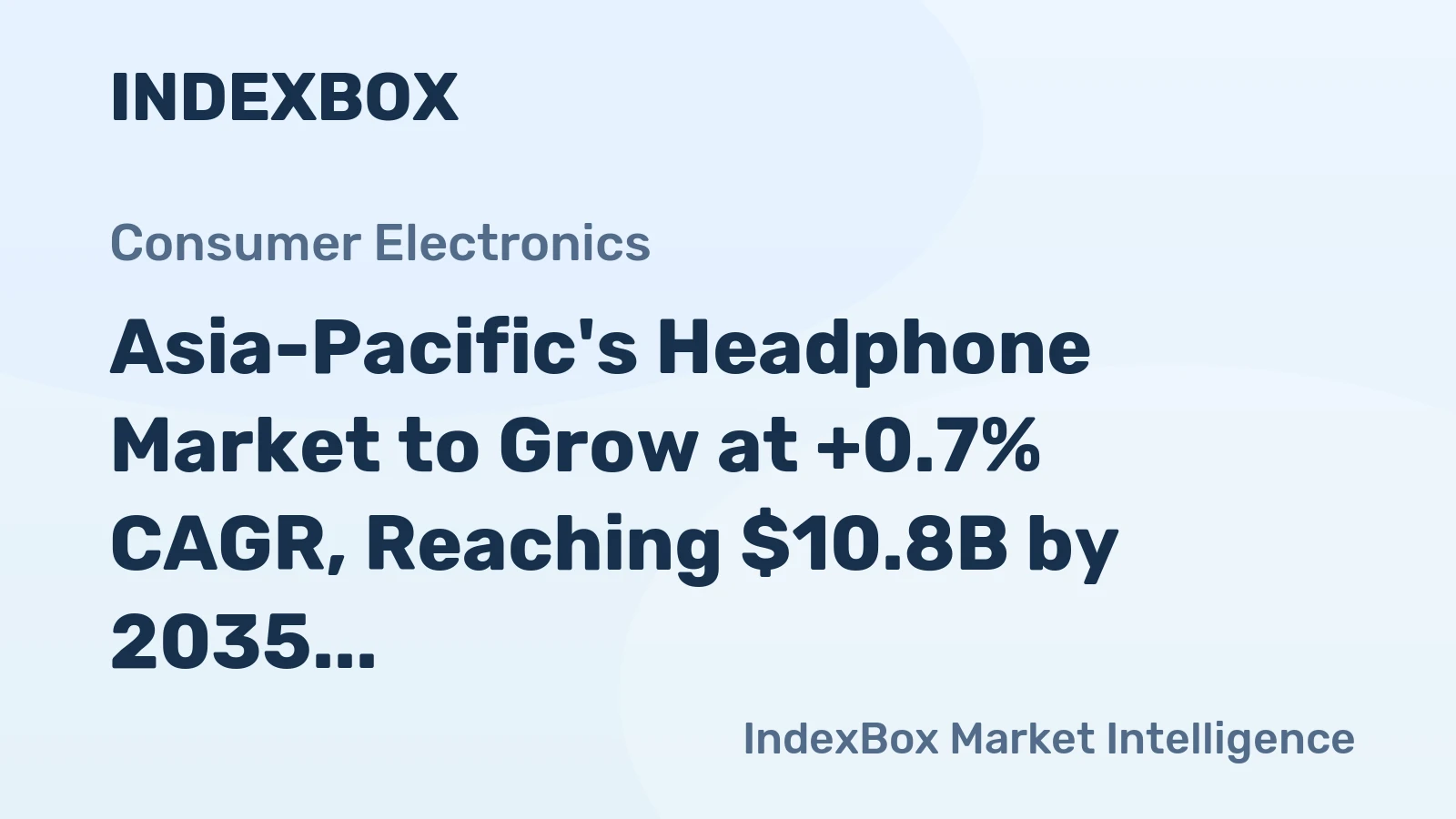 Asia-Pacific's Headphone Market to Grow at +0.7% CAGR, Reaching $10.8B by 2035