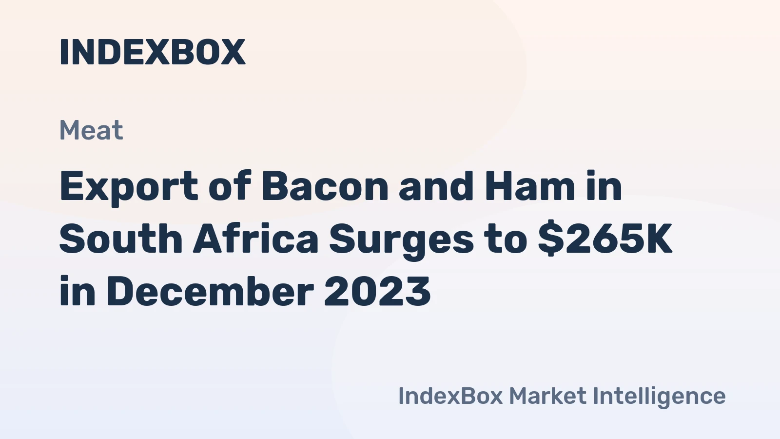 Export of Bacon and Ham in South Africa Surges to $265K in December 2023