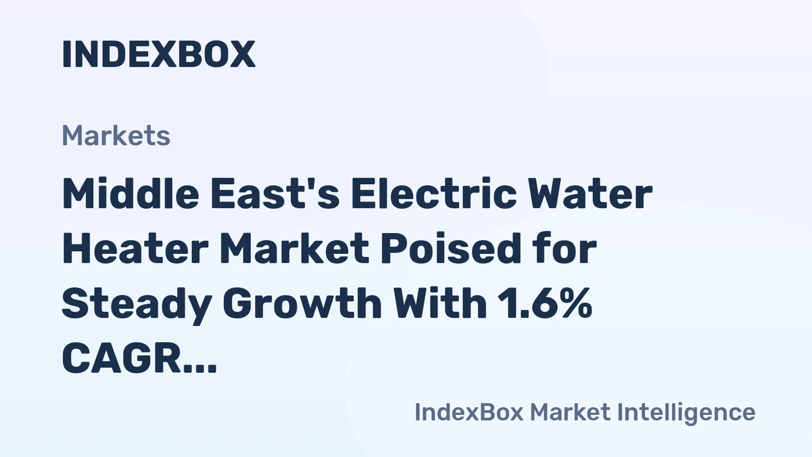 Middle East's Electric Water Heater Market Poised for Steady Growth With 1.6% CAGR Through 2035