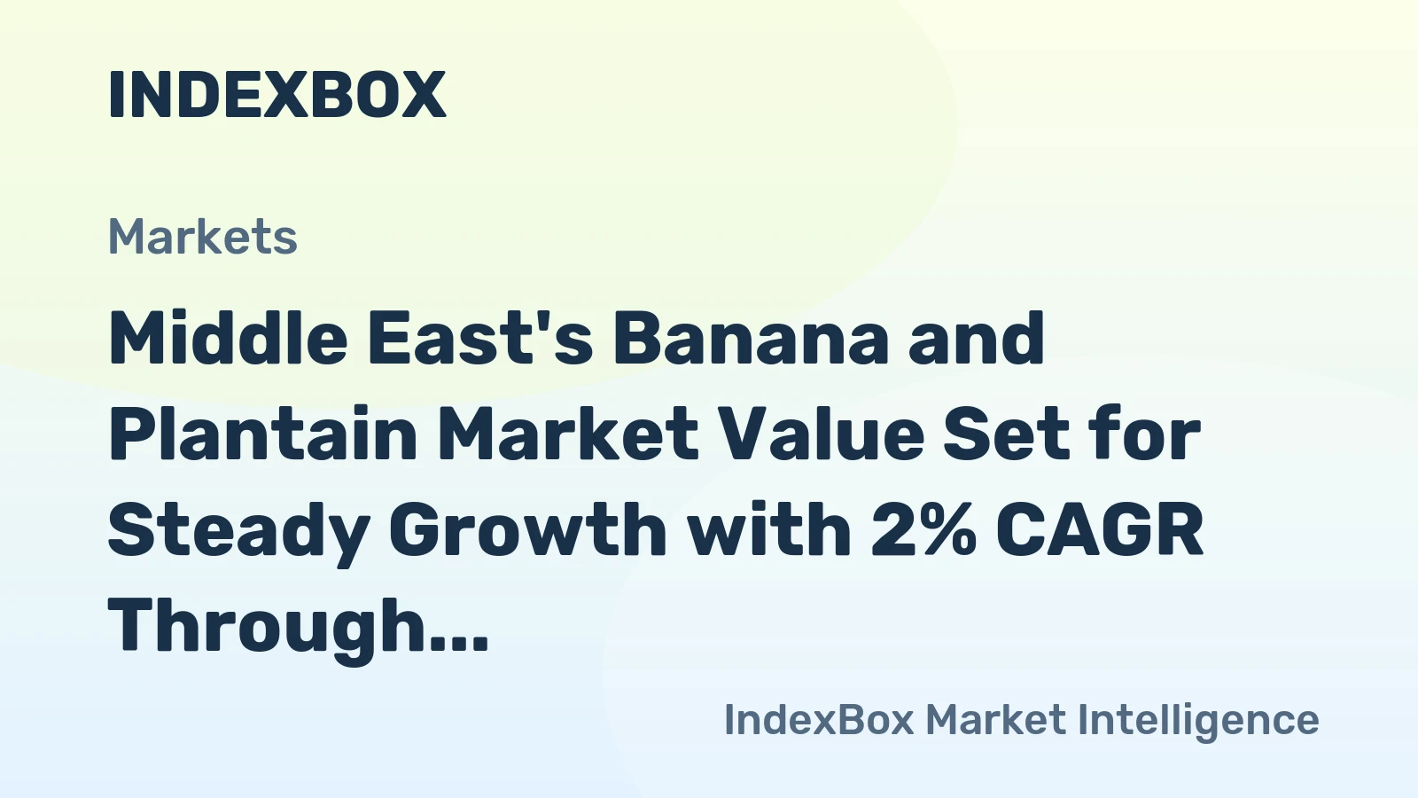 Middle East's Banana and Plantain Market Value Set for Steady Growth with 2% CAGR Through 2035