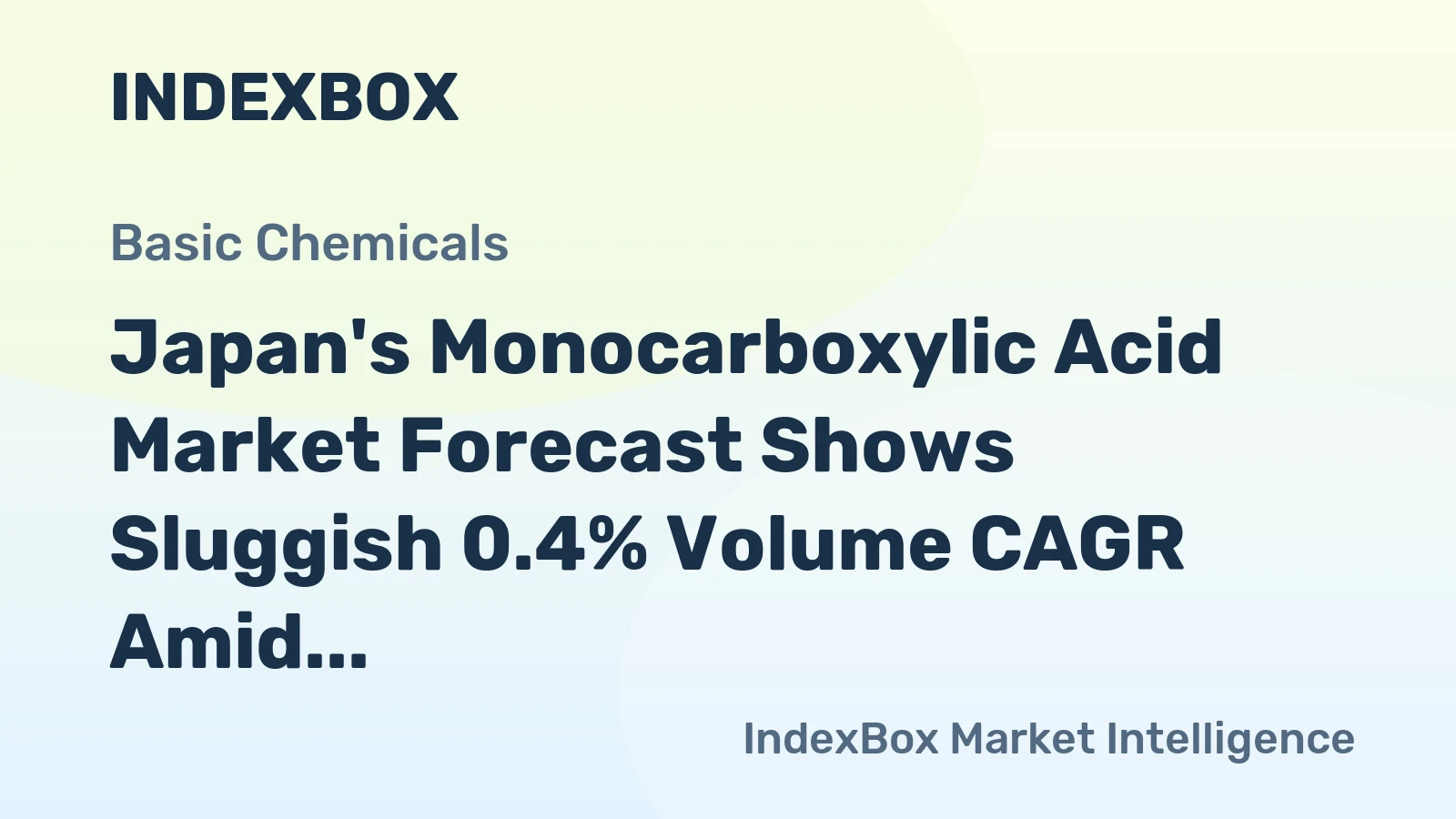 Japan's Monocarboxylic Acid Market Forecast Shows Sluggish 0.4% Volume CAGR Amid Production and Trade Contraction