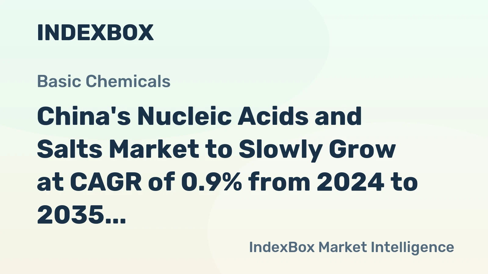 China's Nucleic Acids and Salts Market to Slowly Grow at CAGR of 0.9% from 2024 to 2035