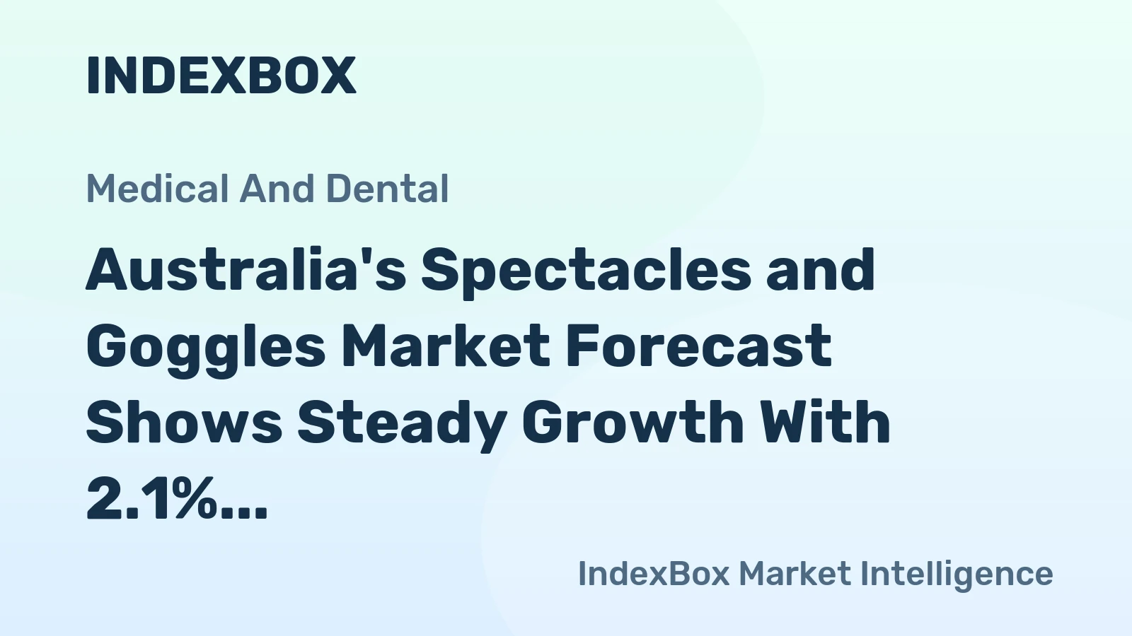 Australia's Spectacles and Goggles Market Forecast Shows Steady Growth With 2.1% CAGR in Value