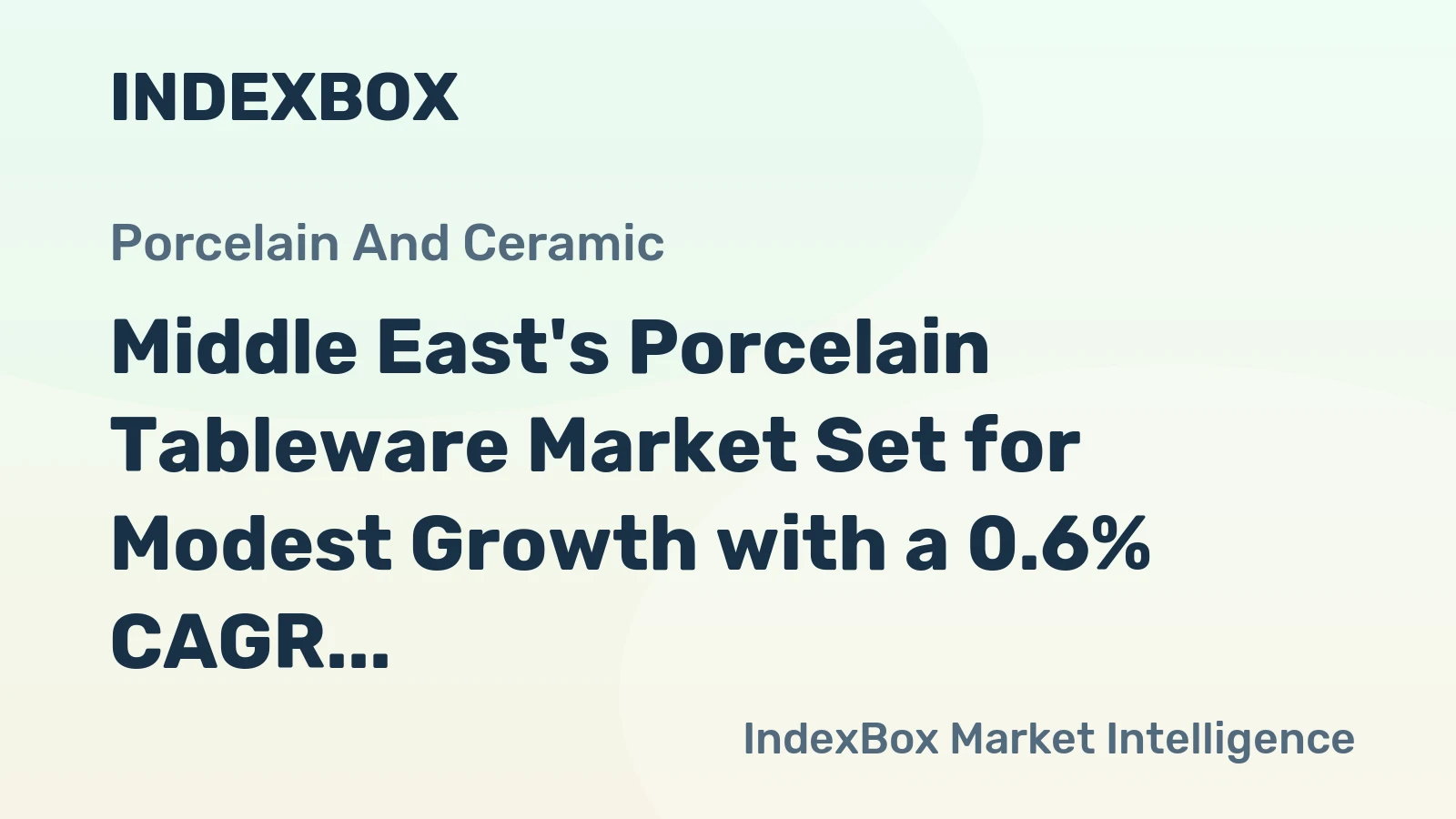 Middle East's Porcelain Tableware Market Set for Modest Growth with a 0.6% CAGR in Value