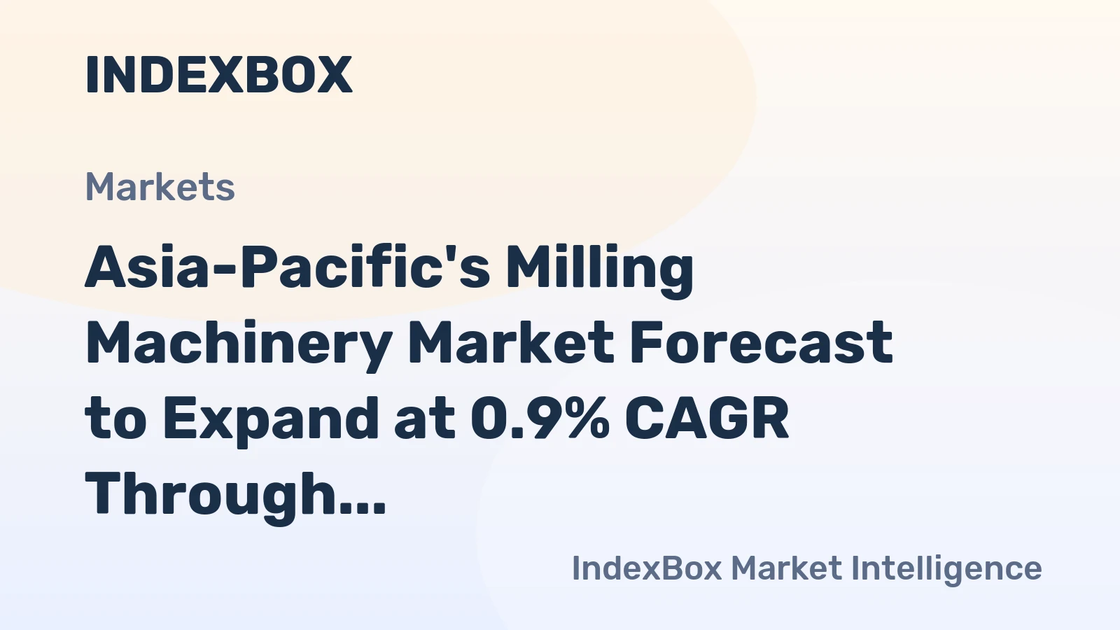 Asia-Pacific's Milling Machinery Market Forecast to Expand at 0.9% CAGR Through 2035