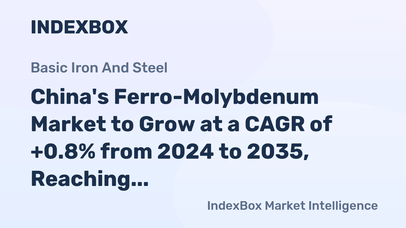 China's Ferro-Molybdenum Market to Grow at a CAGR of +0.8% from 2024 to 2035, Reaching 175K Tons