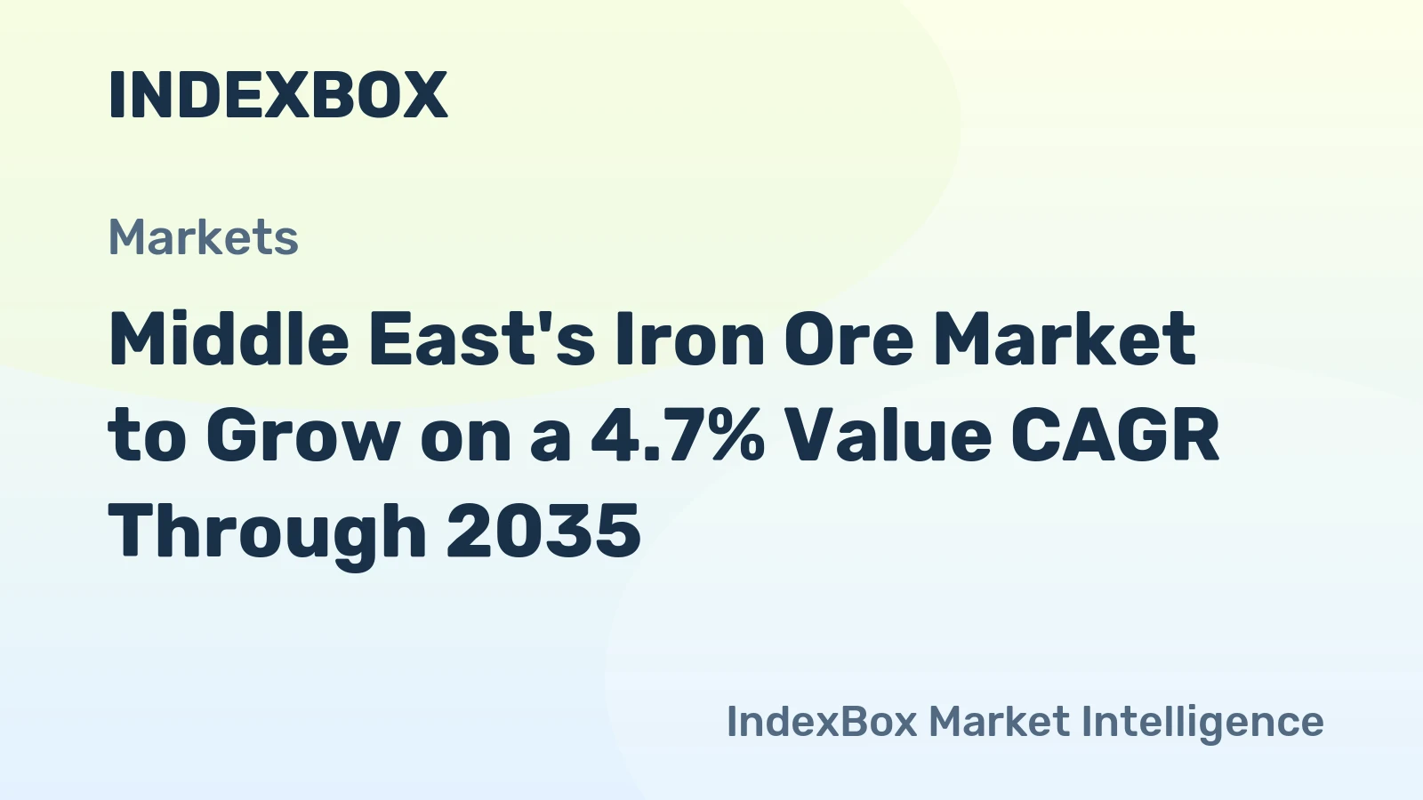 Middle East's Iron Ore Market to Grow on a 4.7% Value CAGR Through 2035