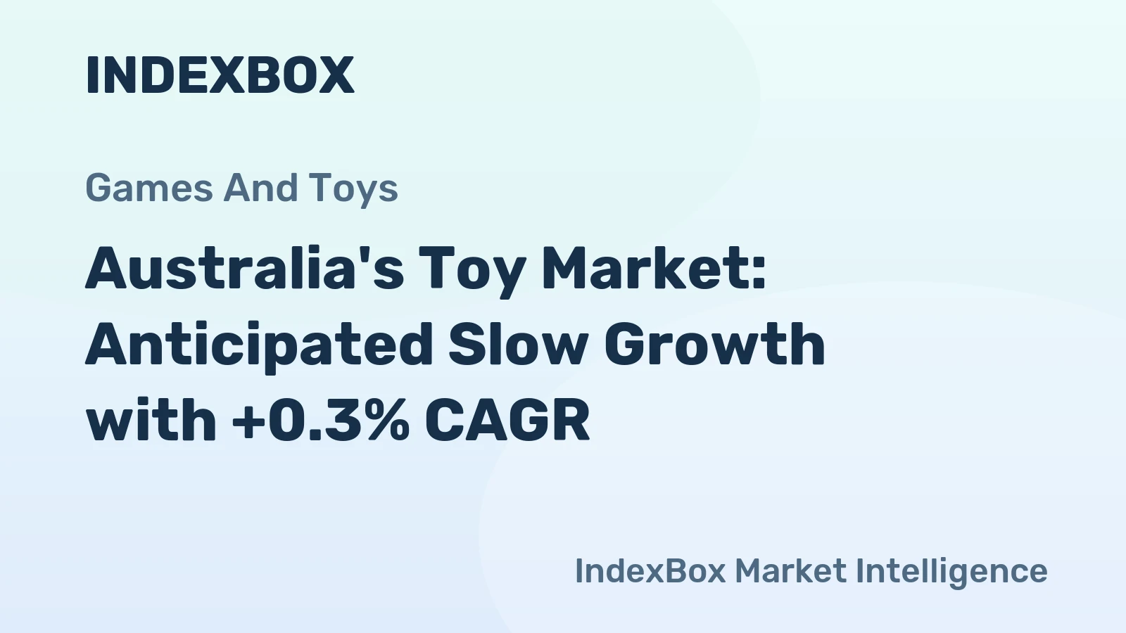 Australia's Toy Market: Anticipated Slow Growth with +0.3% CAGR