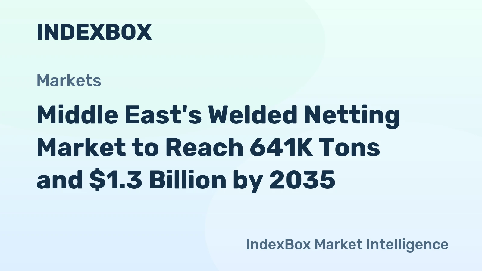 Middle East's Welded Netting Market to Reach 641K Tons and $1.3 Billion by 2035