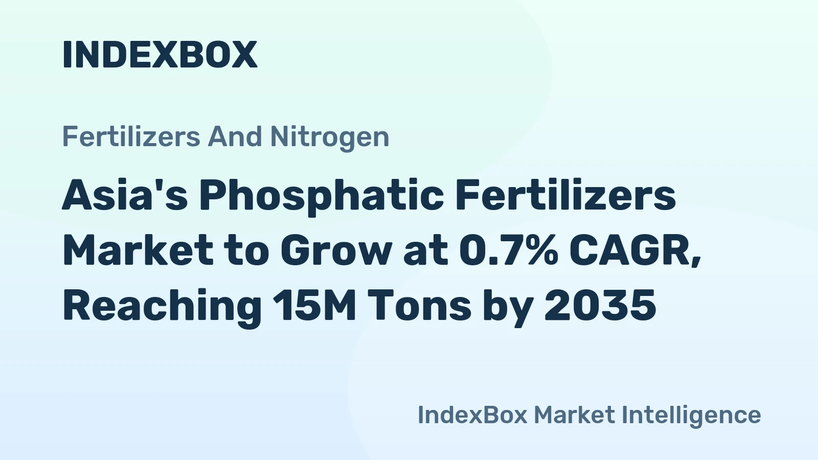 Asia's Phosphatic Fertilizers Market to Grow at 0.7% CAGR, Reaching 15M Tons by 2035