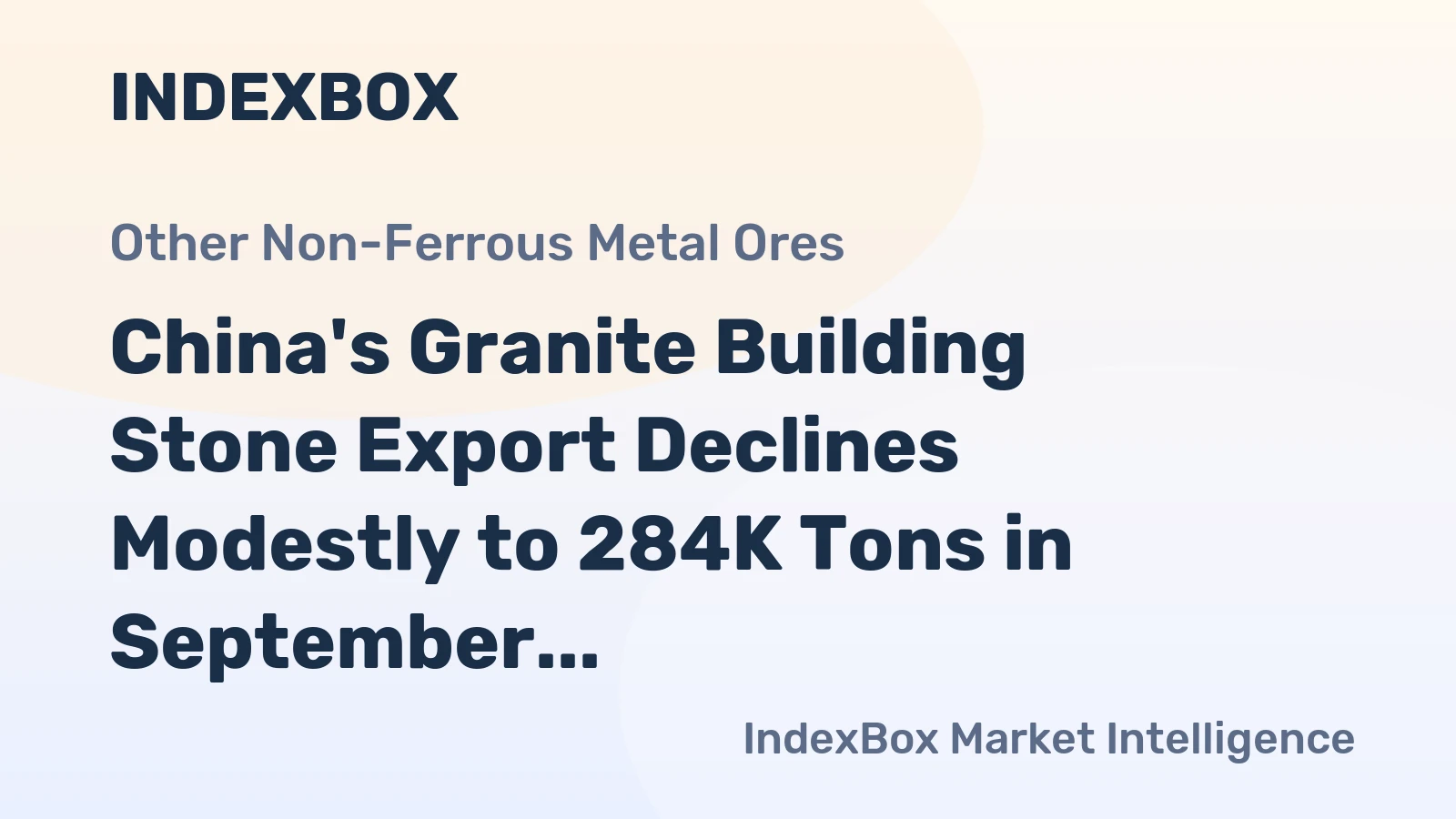 China's Granite Building Stone Export Declines Modestly to 284K Tons in September 2022