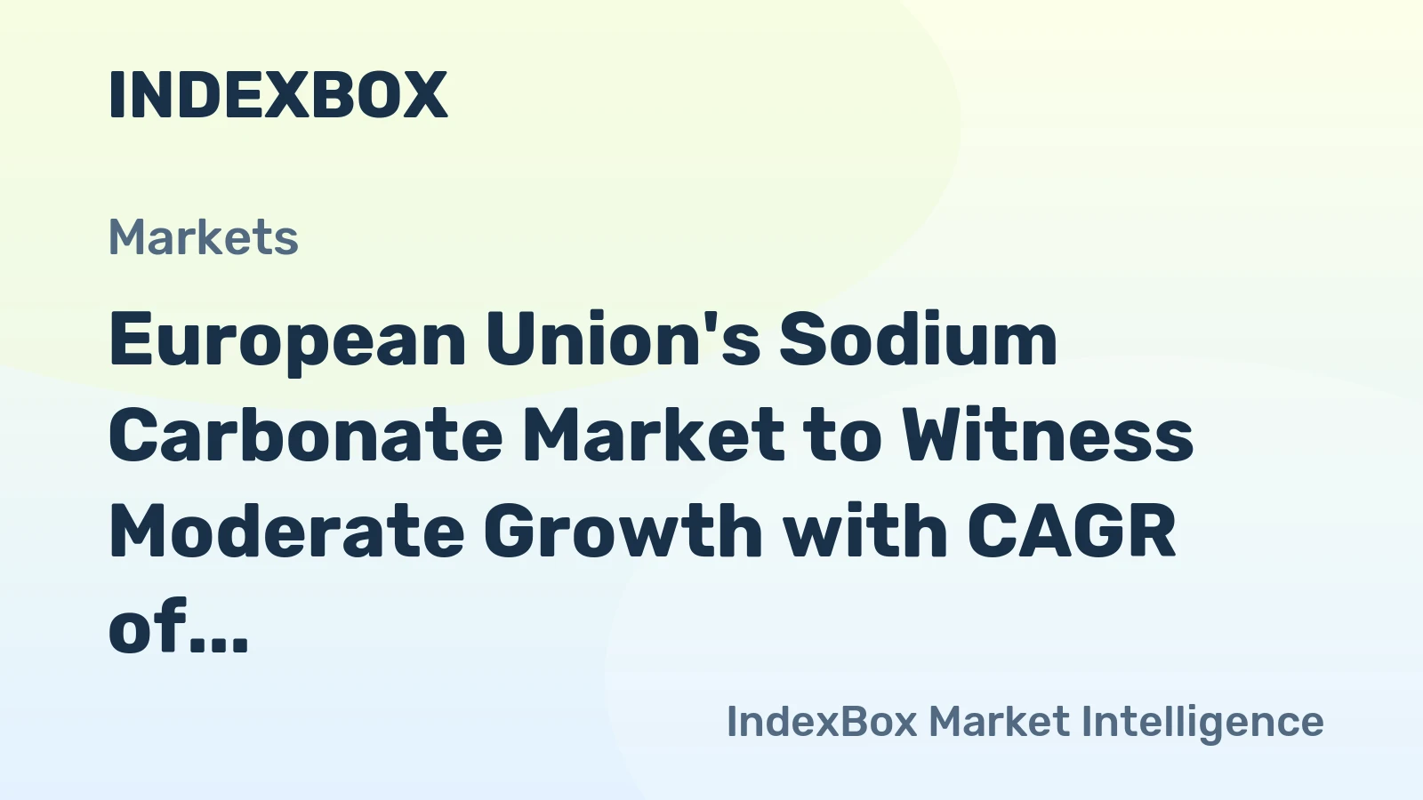 European Union's Sodium Carbonate Market to Witness Moderate Growth with CAGR of +0.9% from 2024-2035