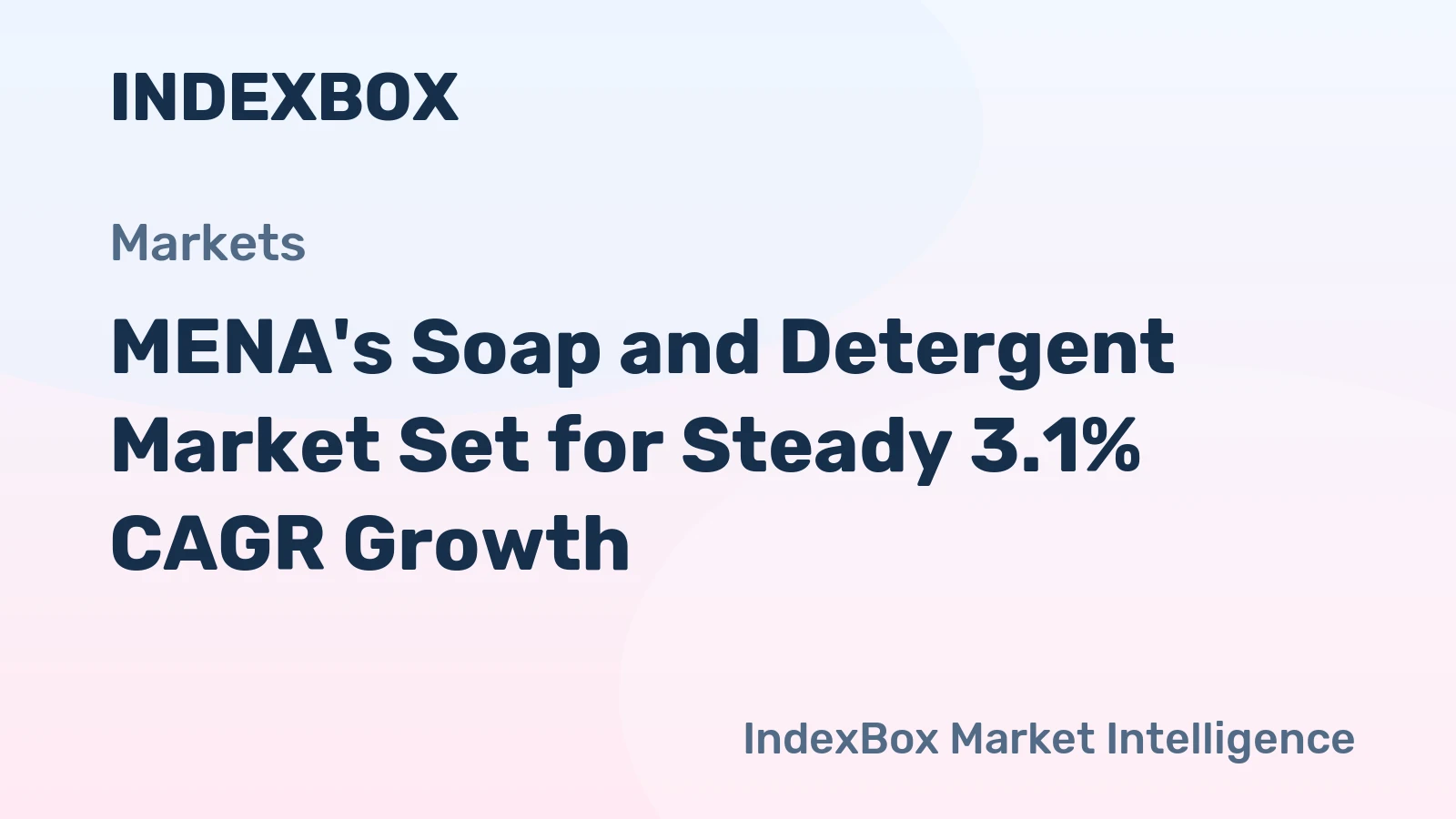 MENA's Soap and Detergent Market Set for Steady 3.1% CAGR Growth