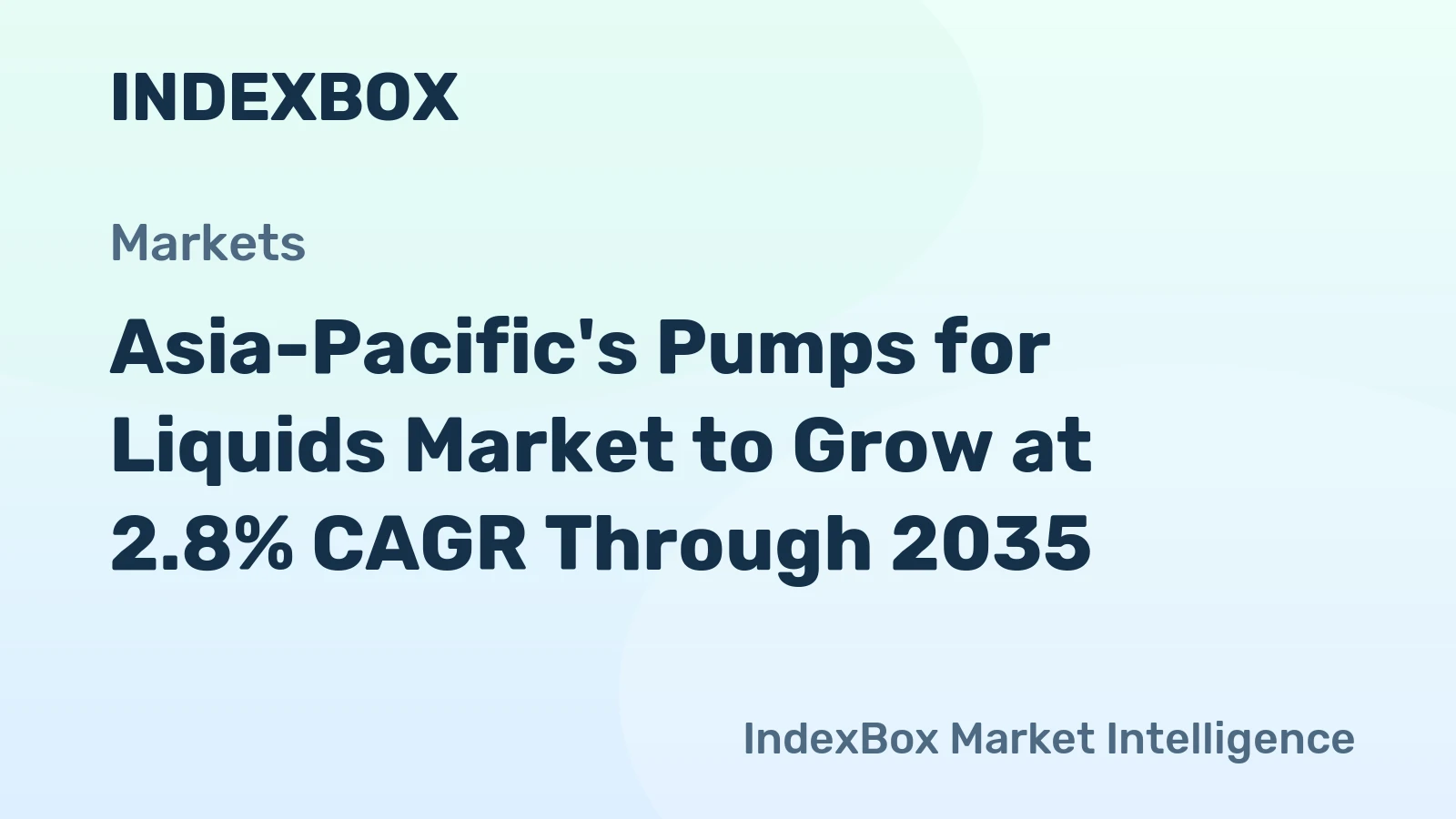 Asia-Pacific's Pumps for Liquids Market to Grow at 2.8% CAGR Through 2035