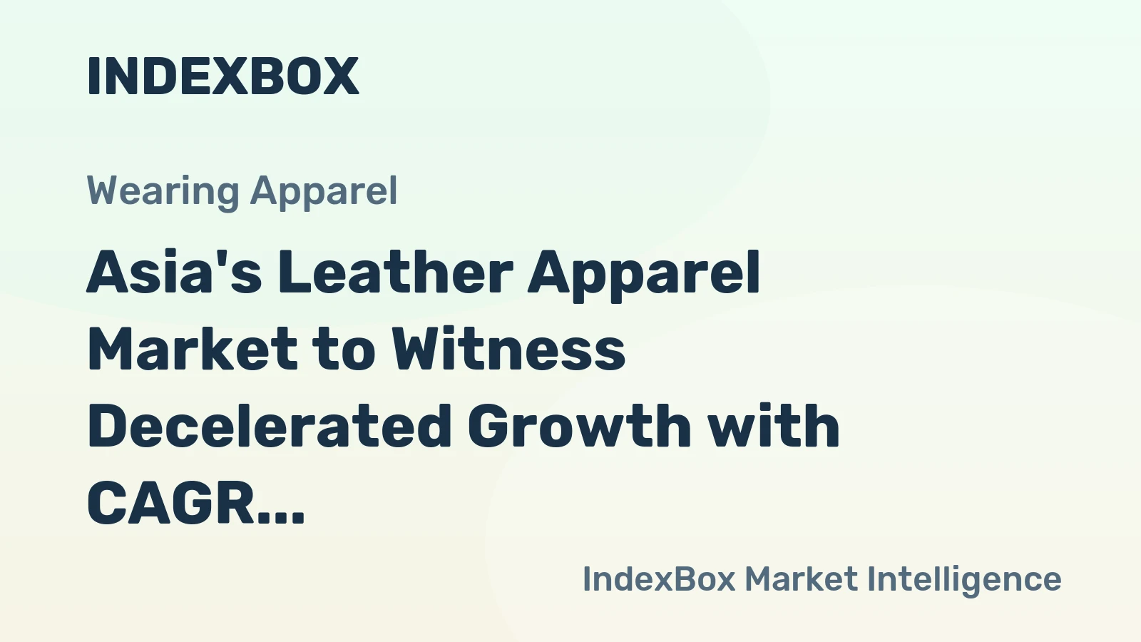 Asia's Leather Apparel Market to Witness Decelerated Growth with CAGR of +2.6% by 2035