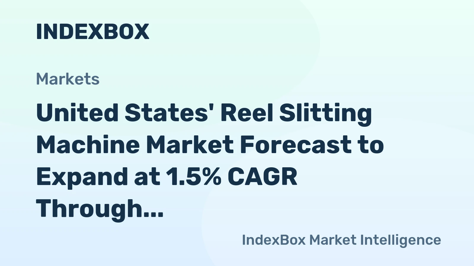 United States' Reel Slitting Machine Market Forecast to Expand at 1.5% CAGR Through 2035