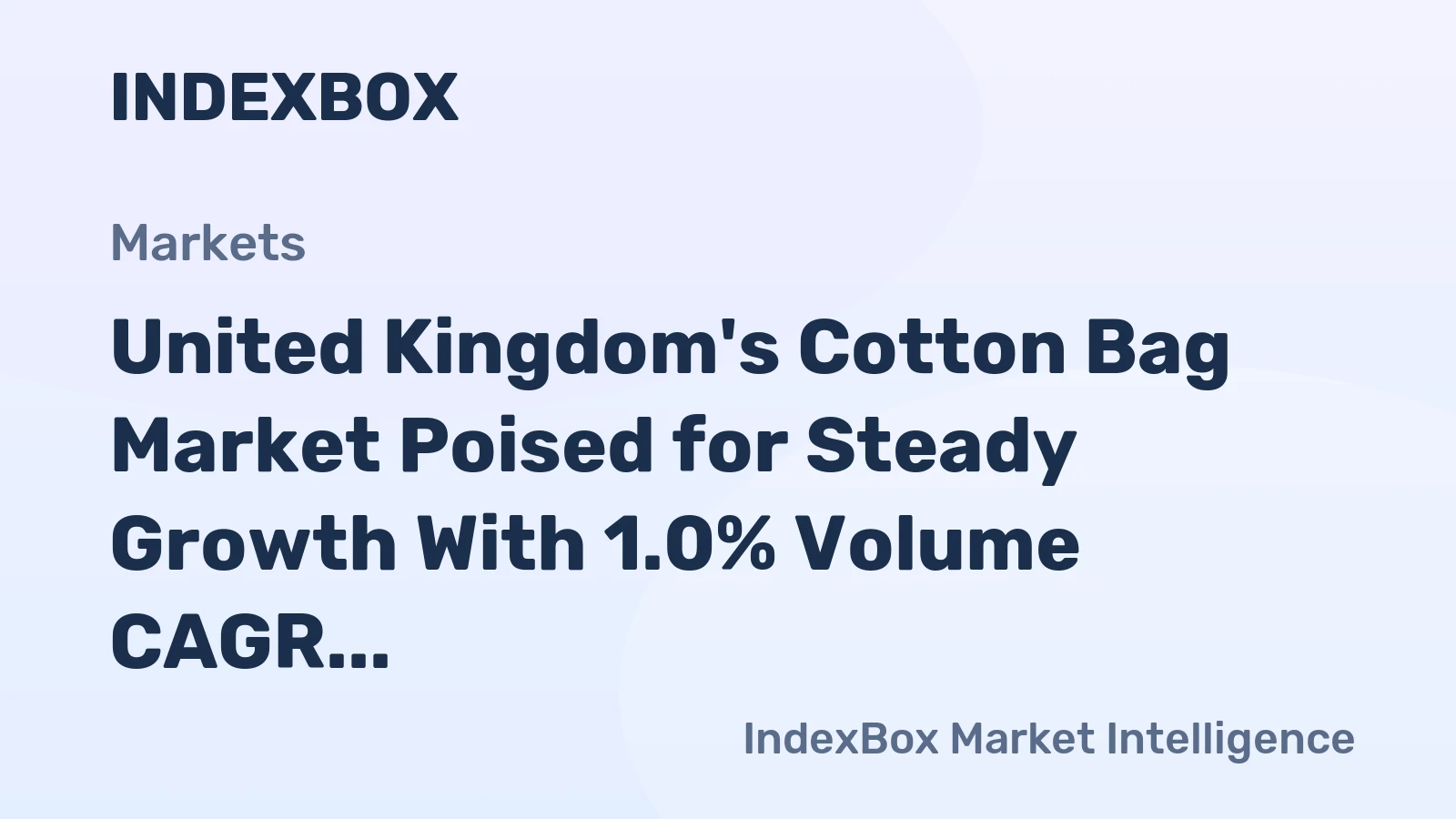 United Kingdom's Cotton Bag Market Poised for Steady Growth With 1.0% Volume CAGR Through 2035