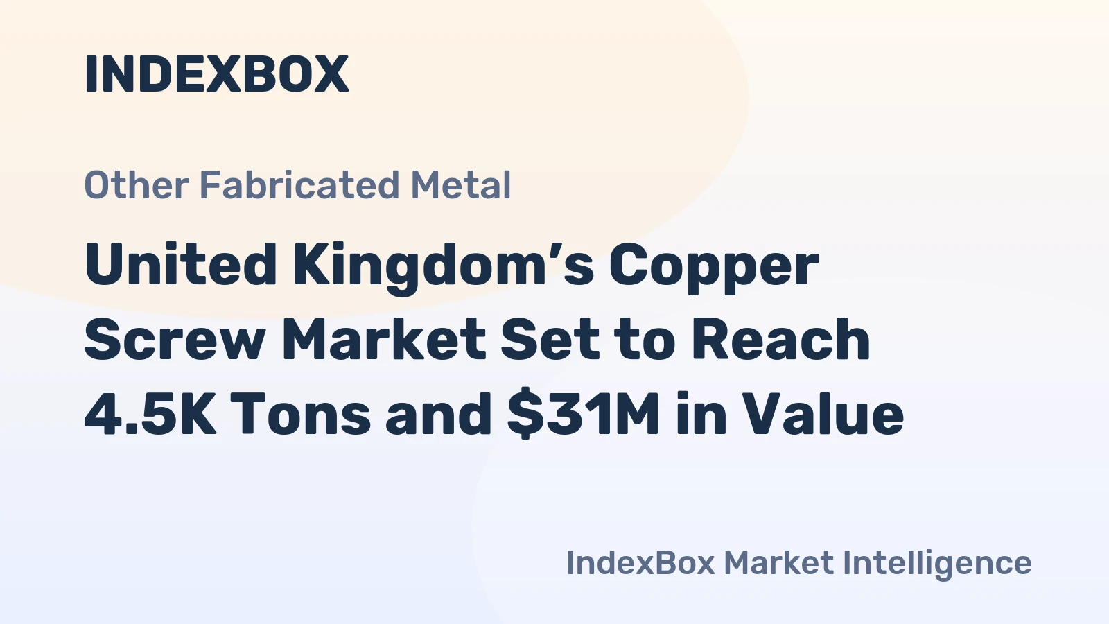 United Kingdom’s Copper Screw Market Set to Reach 4.5K Tons and $31M in Value