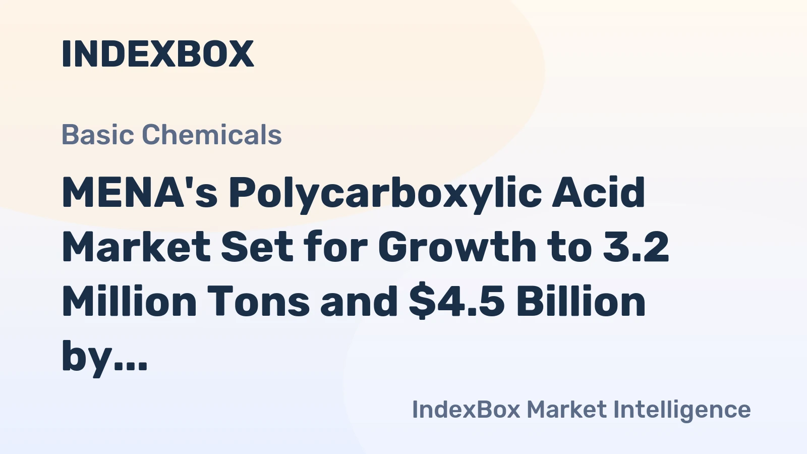 MENA's Polycarboxylic Acid Market Set for Growth to 3.2 Million Tons and $4.5 Billion by 2035