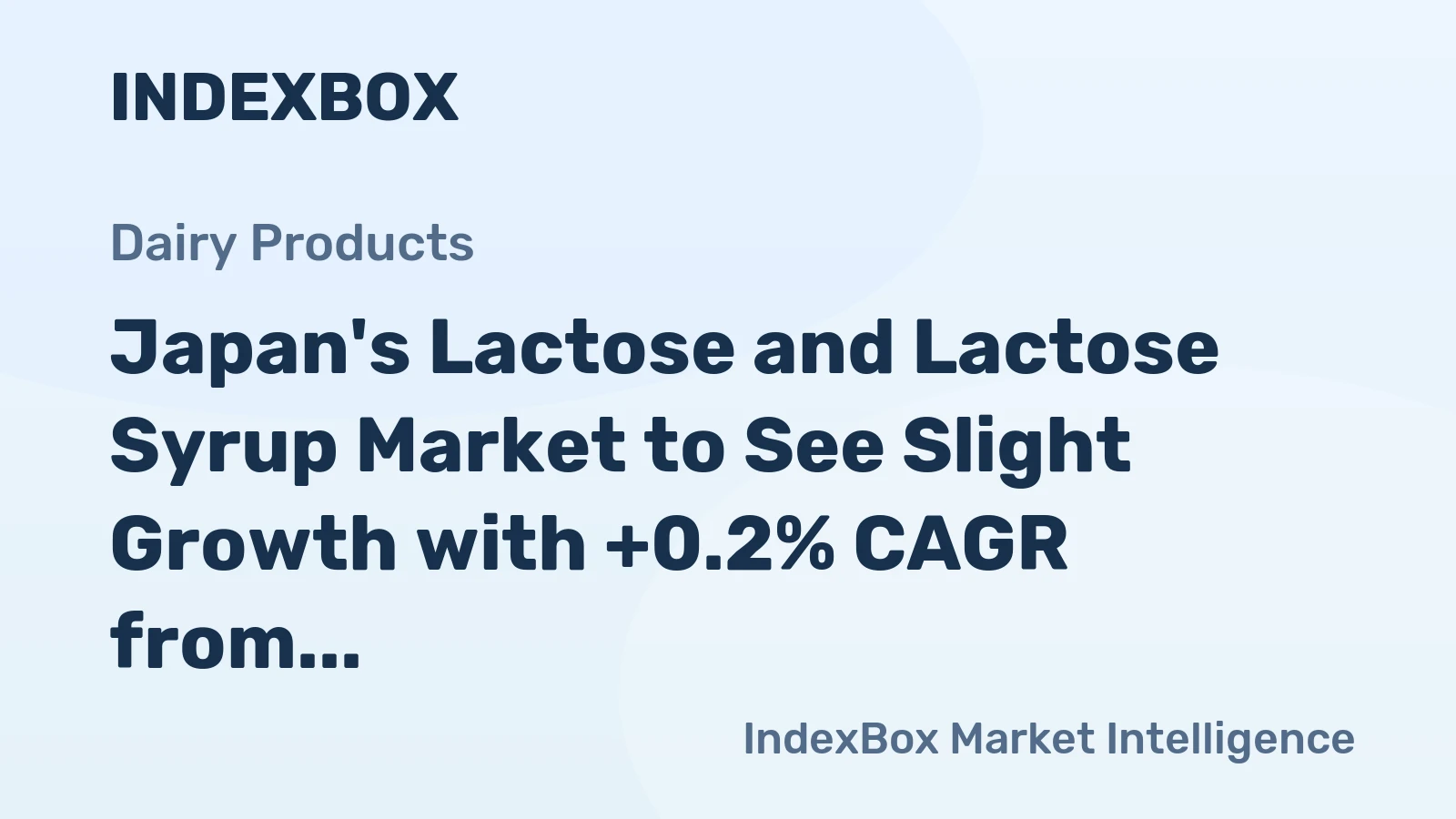 Japan's Lactose and Lactose Syrup Market to See Slight Growth with +0.2% CAGR from 2024-2035