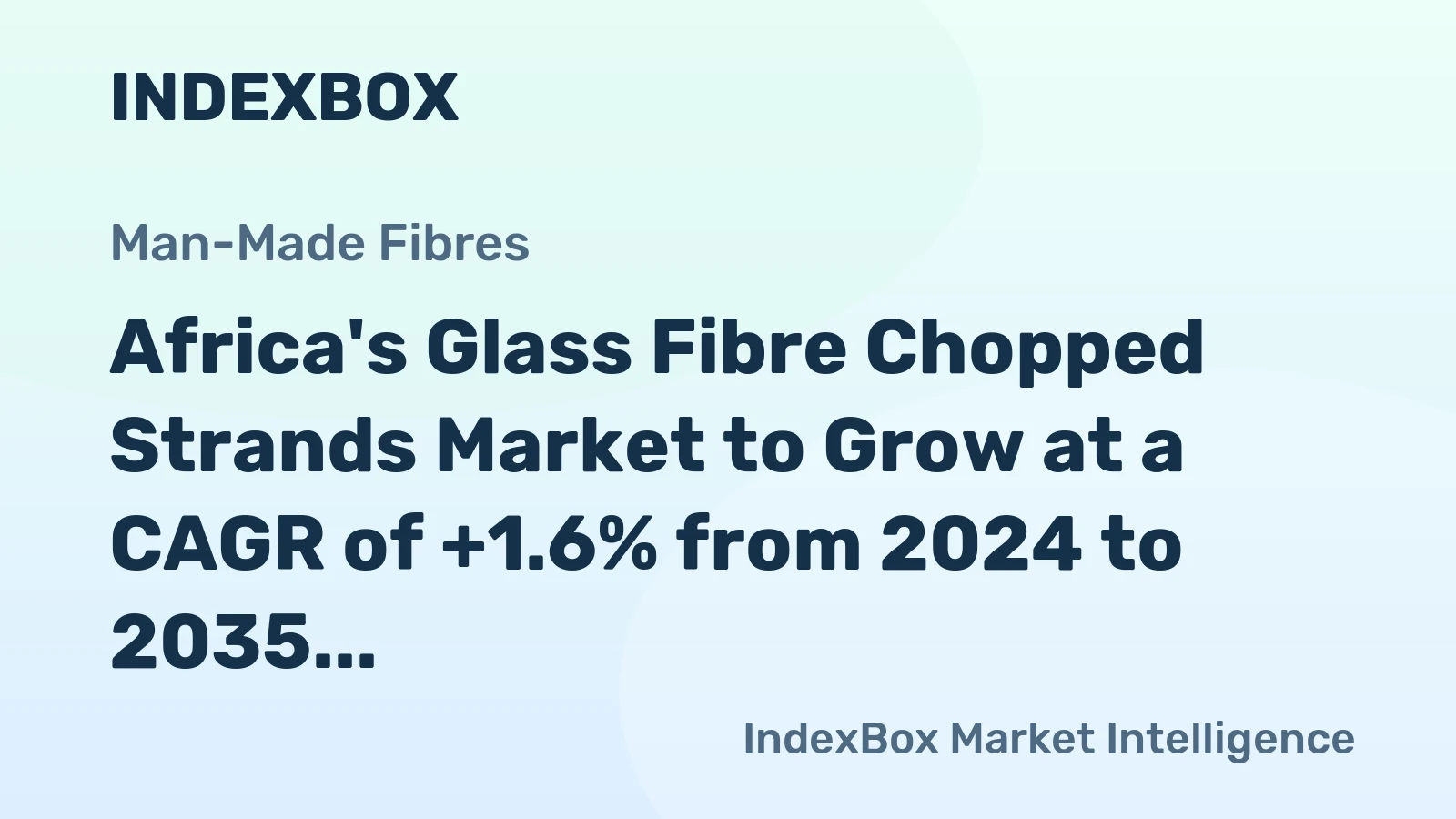 Africa's Glass Fibre Chopped Strands Market to Grow at a CAGR of +1.6% from 2024 to 2035, Reaching $804M by End of 2035