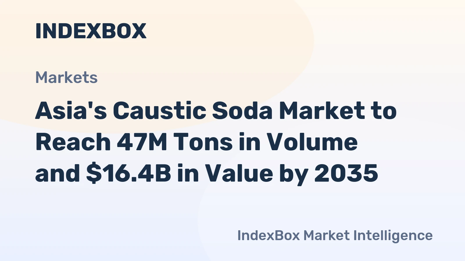 Asia's Caustic Soda Market to Reach 47M Tons in Volume and $16.4B in Value by 2035