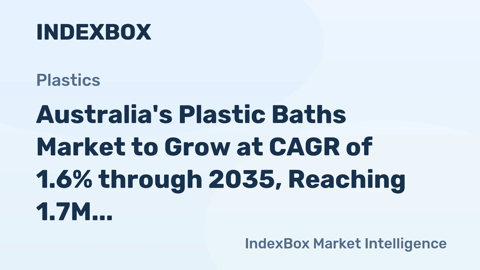 Australia's Plastic Baths Market to Grow at CAGR of 1.6% through 2035, Reaching 1.7M Units