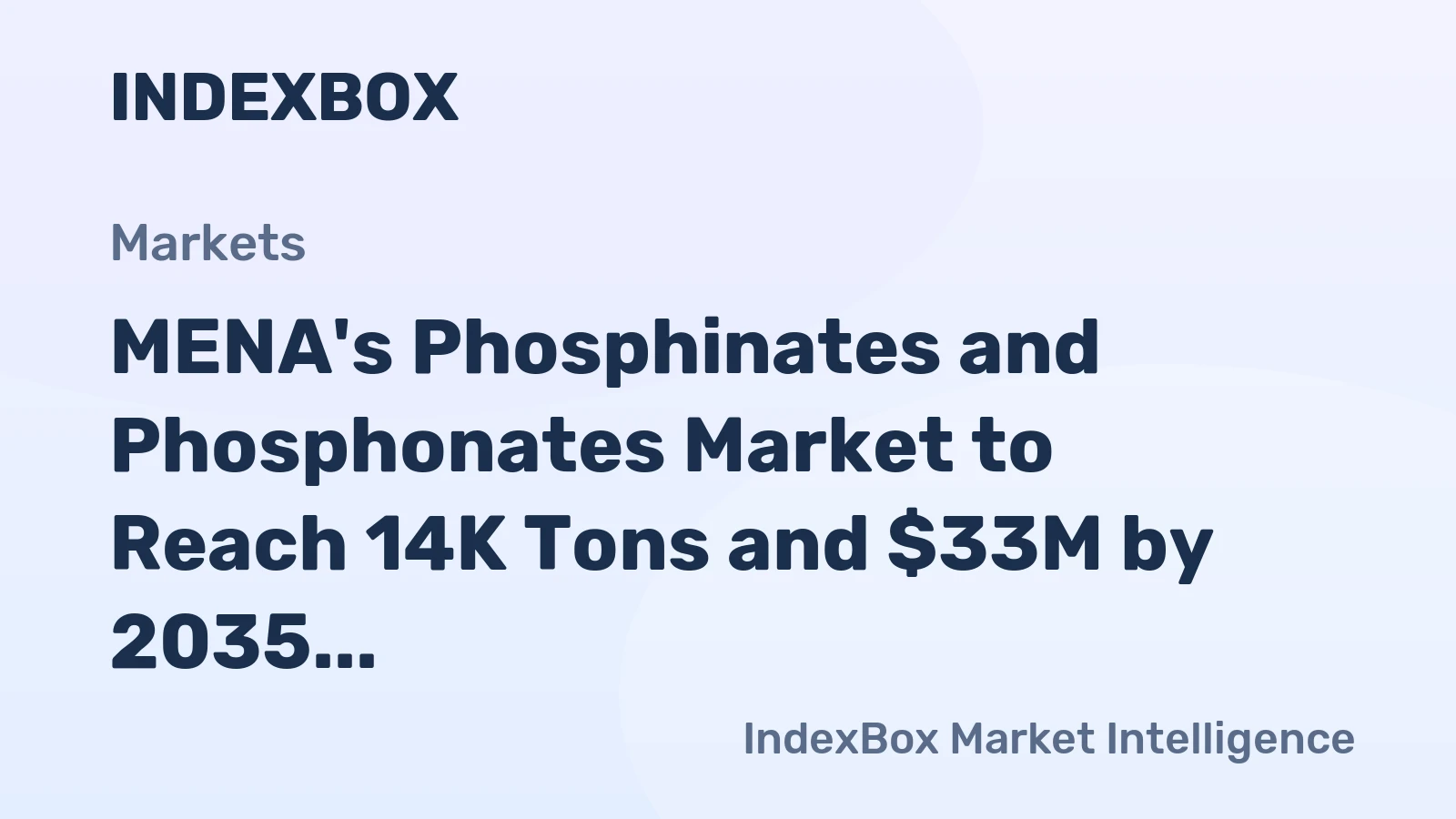 MENA's Phosphinates and Phosphonates Market to Reach 14K Tons and $33M by 2035