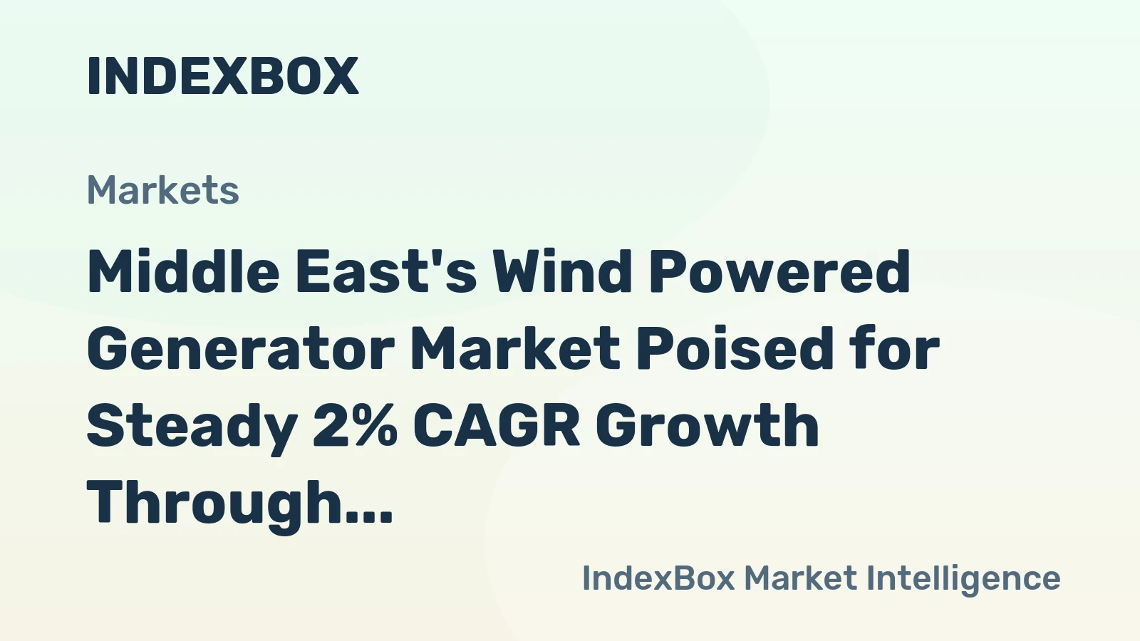 Middle East's Wind Powered Generator Market Poised for Steady 2% CAGR Growth Through 2035