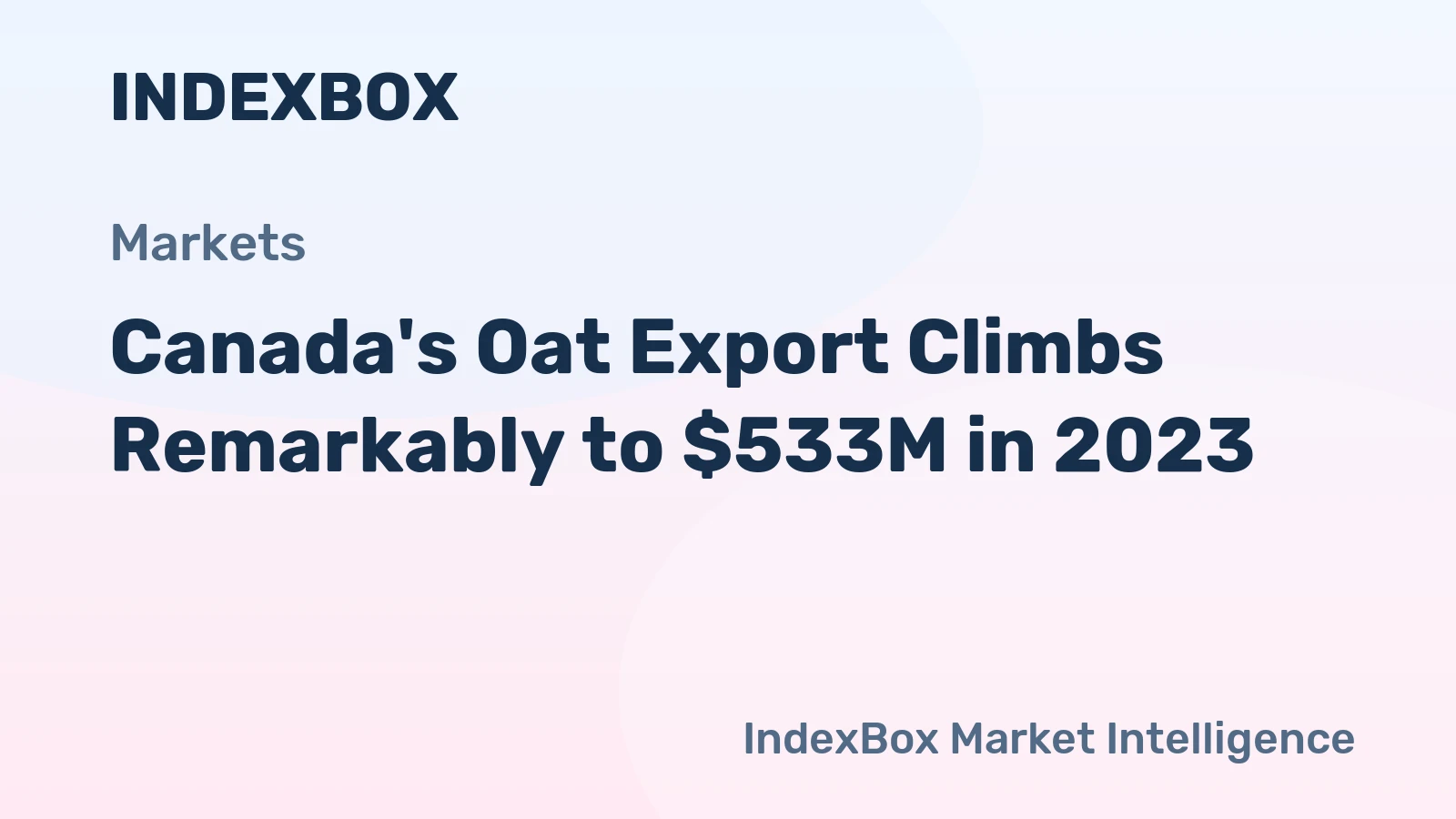 Canada's Oat Export Climbs Remarkably to $533M in 2023