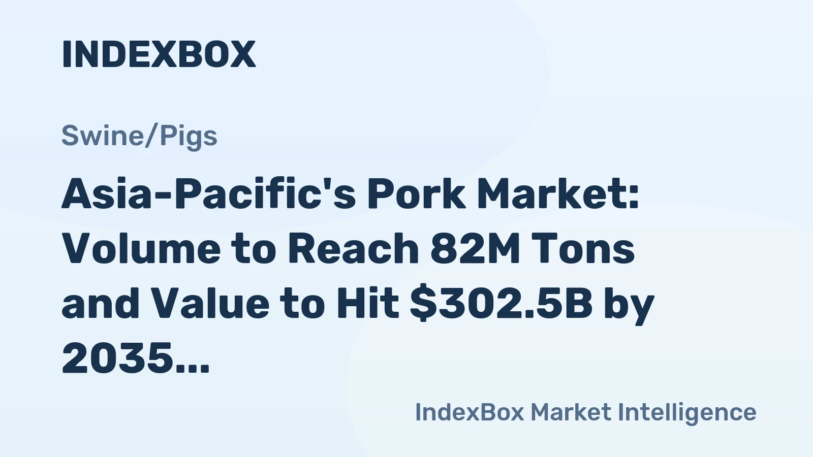 Asia-Pacific's Pork Market: Volume to Reach 82M Tons and Value to Hit $302.5B by 2035