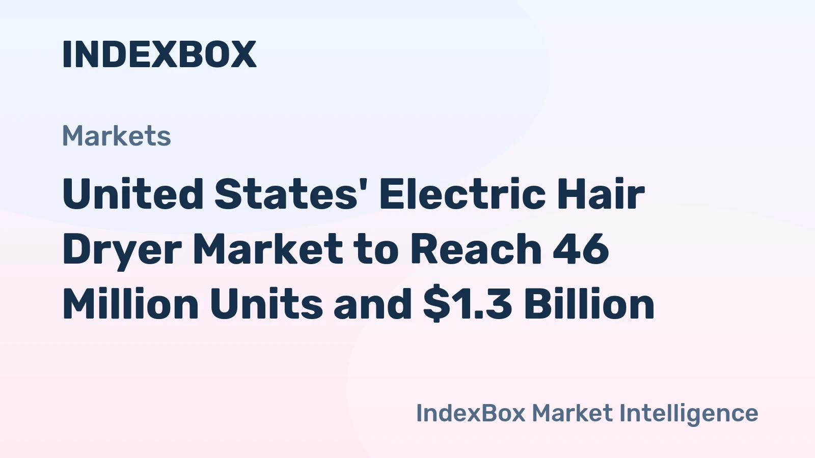 United States' Electric Hair Dryer Market to Reach 46 Million Units and $1.3 Billion