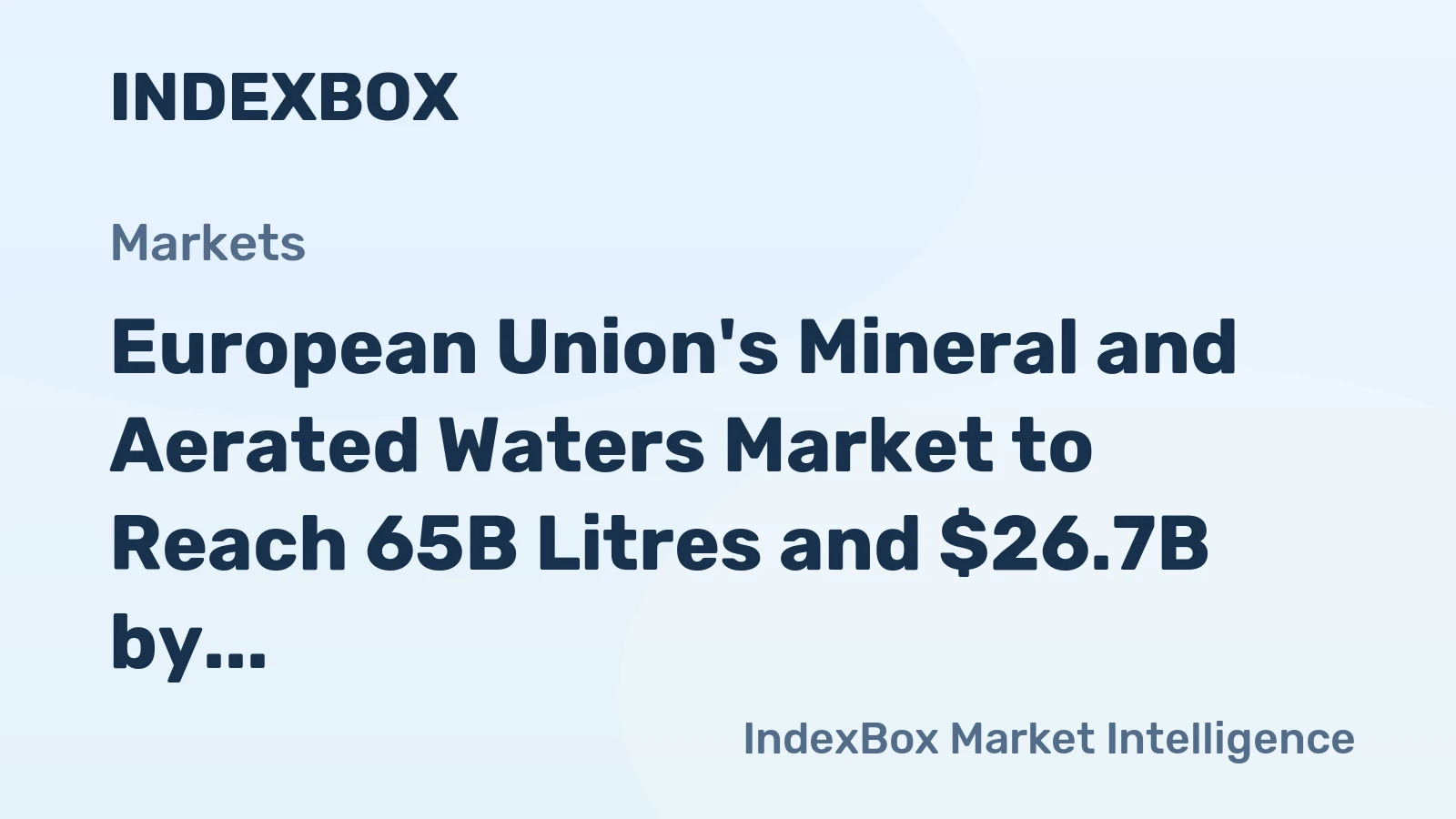 European Union's Mineral and Aerated Waters Market to Reach 65B Litres and $26.7B by 2035, Driven by Increasing Demand