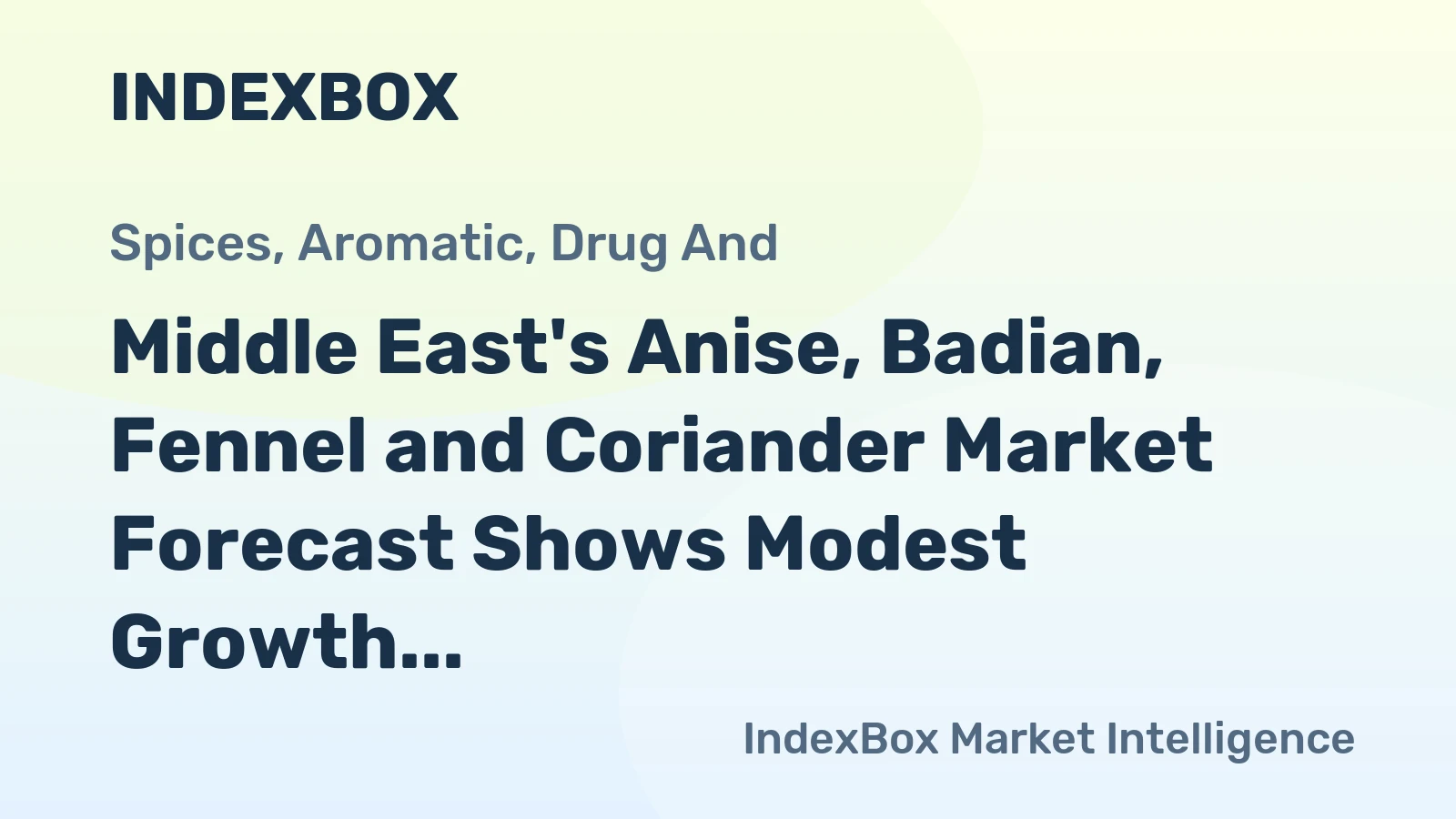 Middle East's Anise, Badian, Fennel and Coriander Market Forecast Shows Modest Growth With a +0.4% Value CAGR